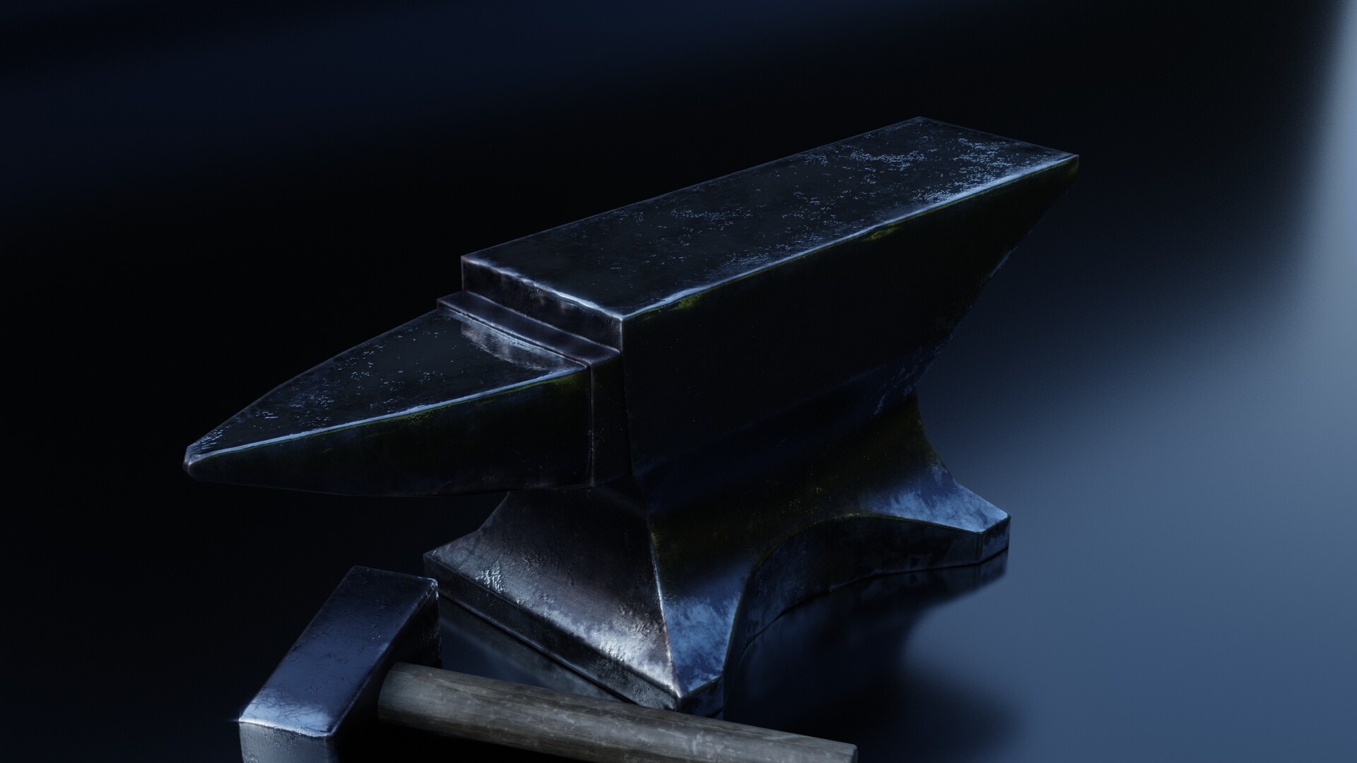 ArtStation - Low-poly hammer and anvil