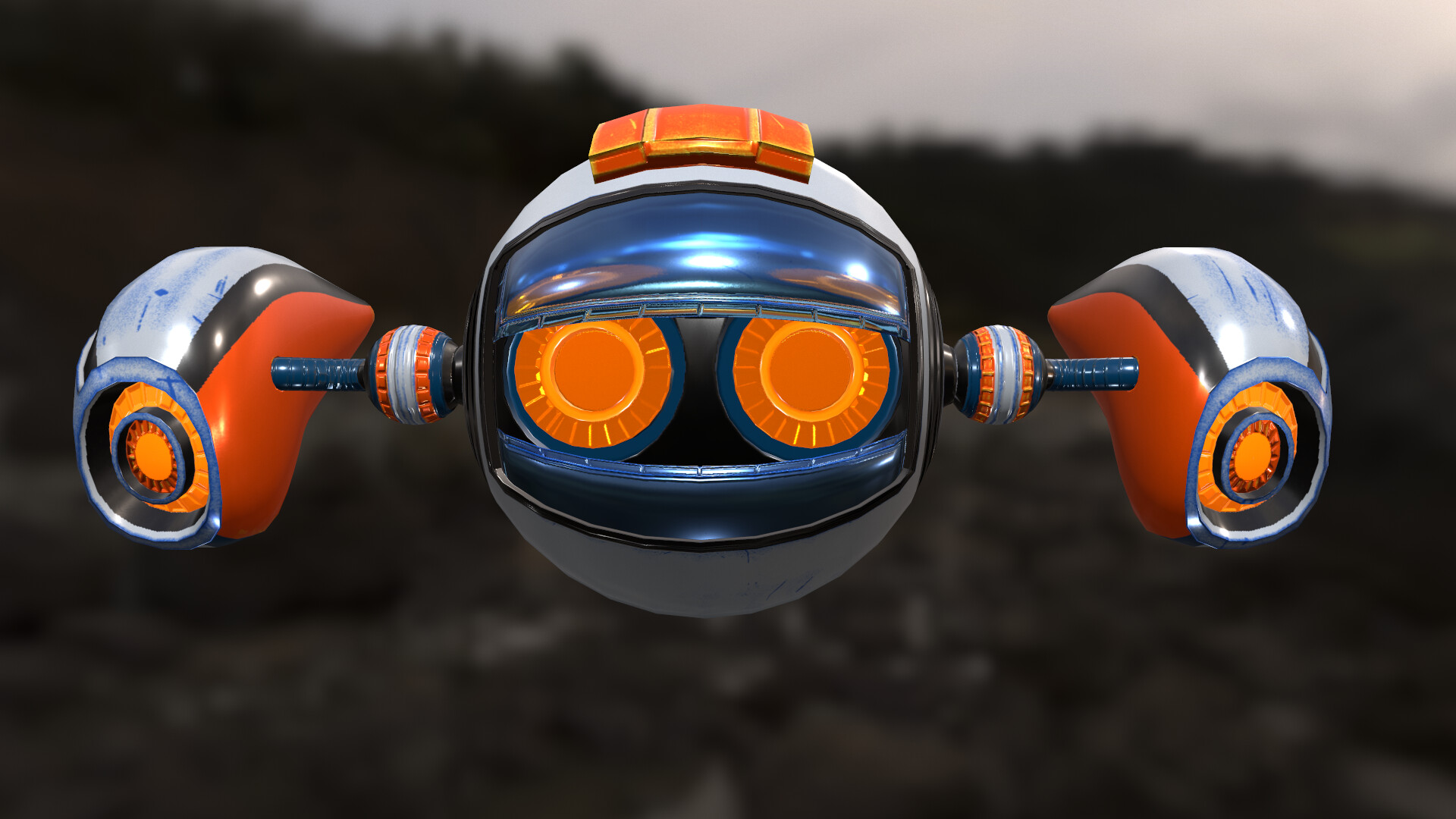 Tatjana Mink - Robot flying stylized real time Low-poly 3D model