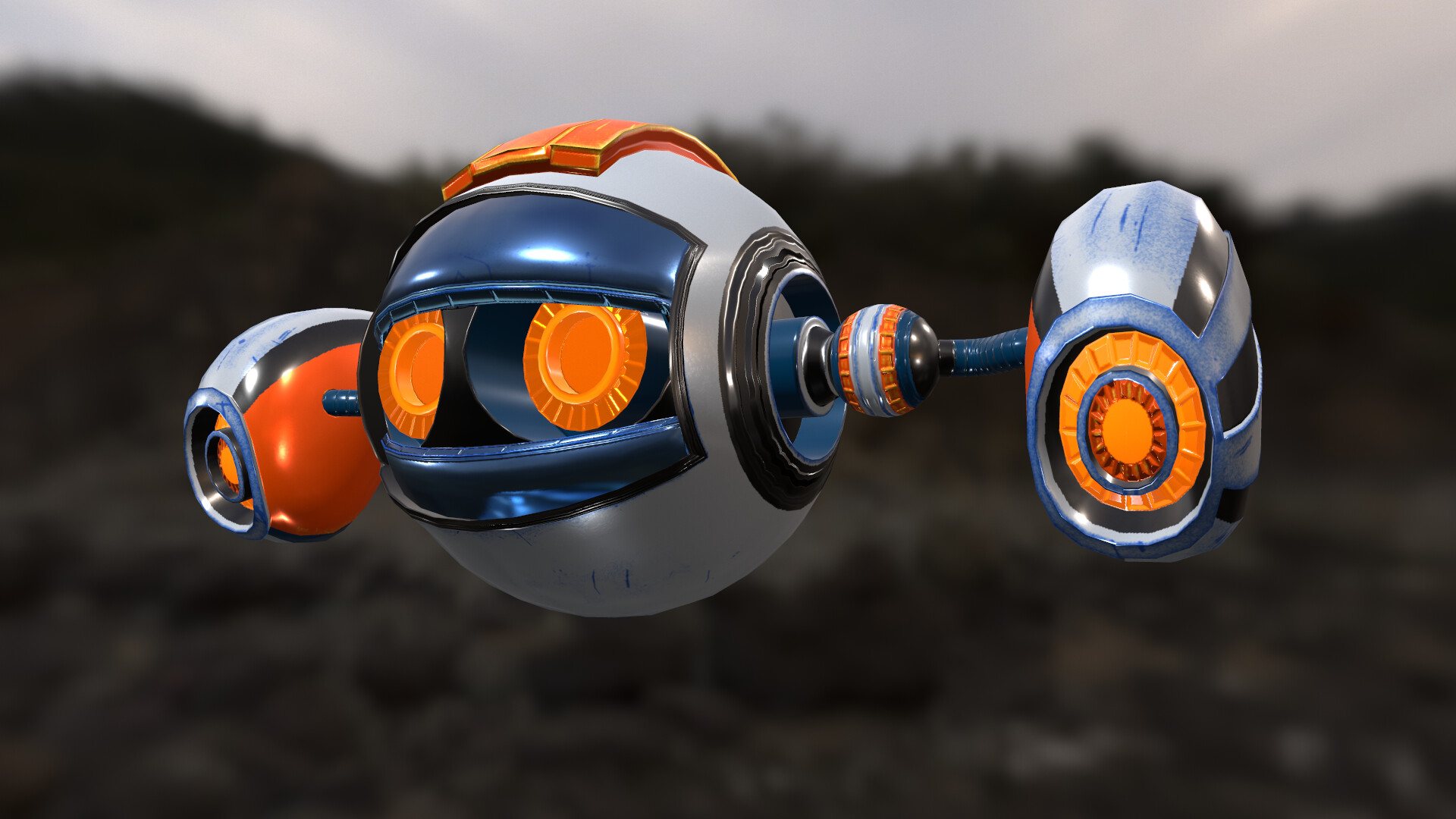 Tatjana Mink - Robot flying stylized real time Low-poly 3D model