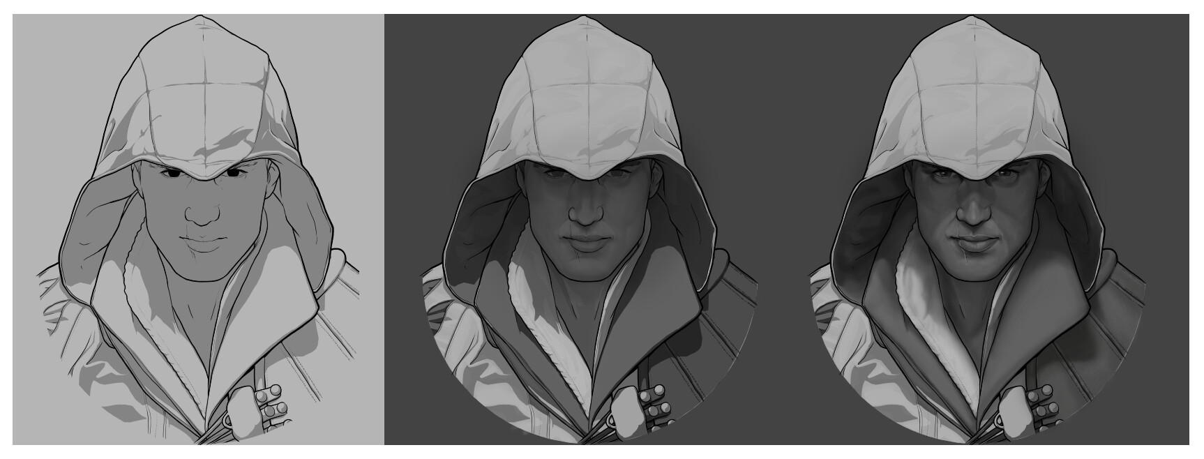 Hooded Assassin Drawing