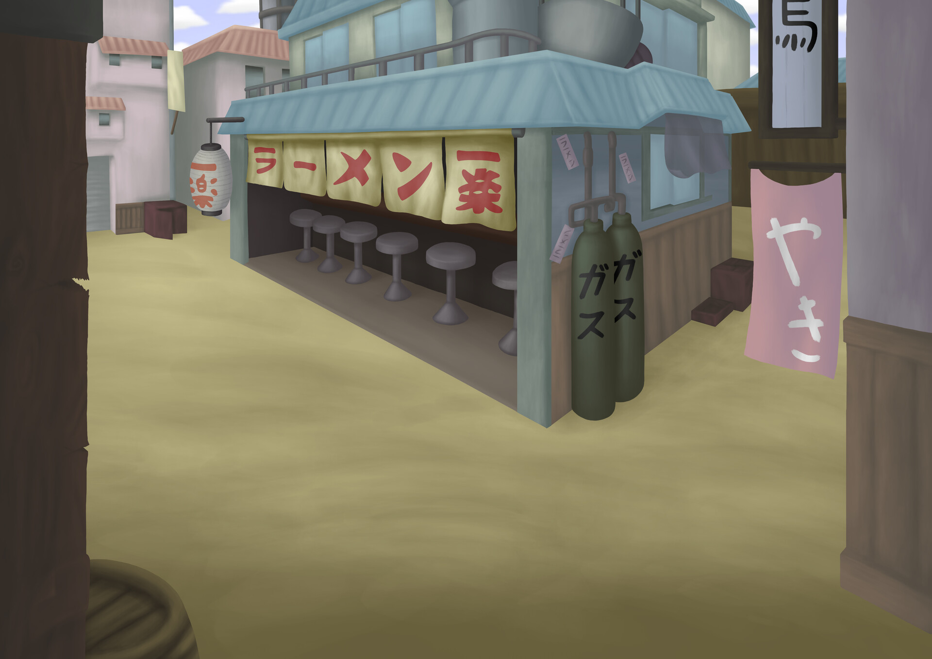 ArtStation - Naruto Background Exterior (2018) (Photoshop)