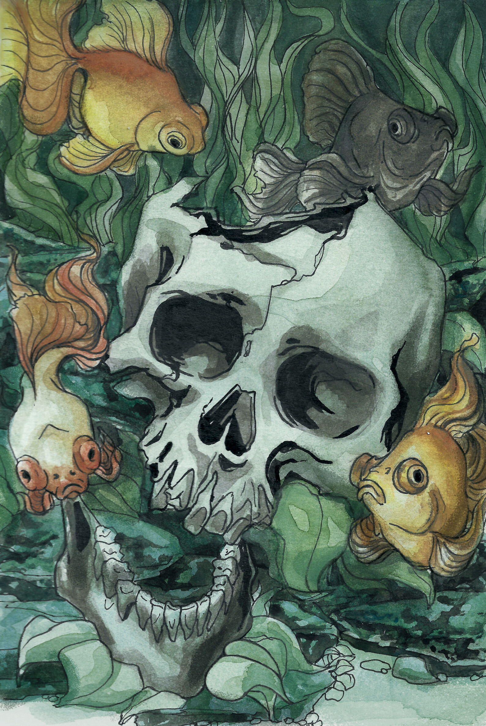 ArtStation - Gold Fish Skull