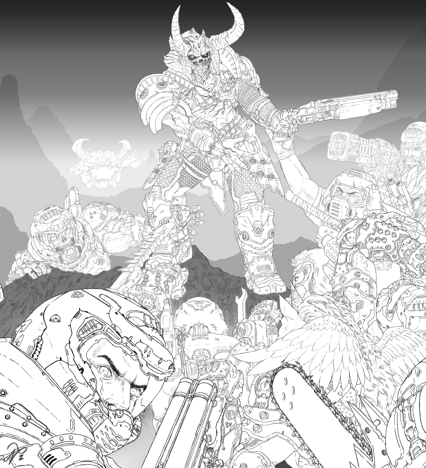 doom eternal coloring pages