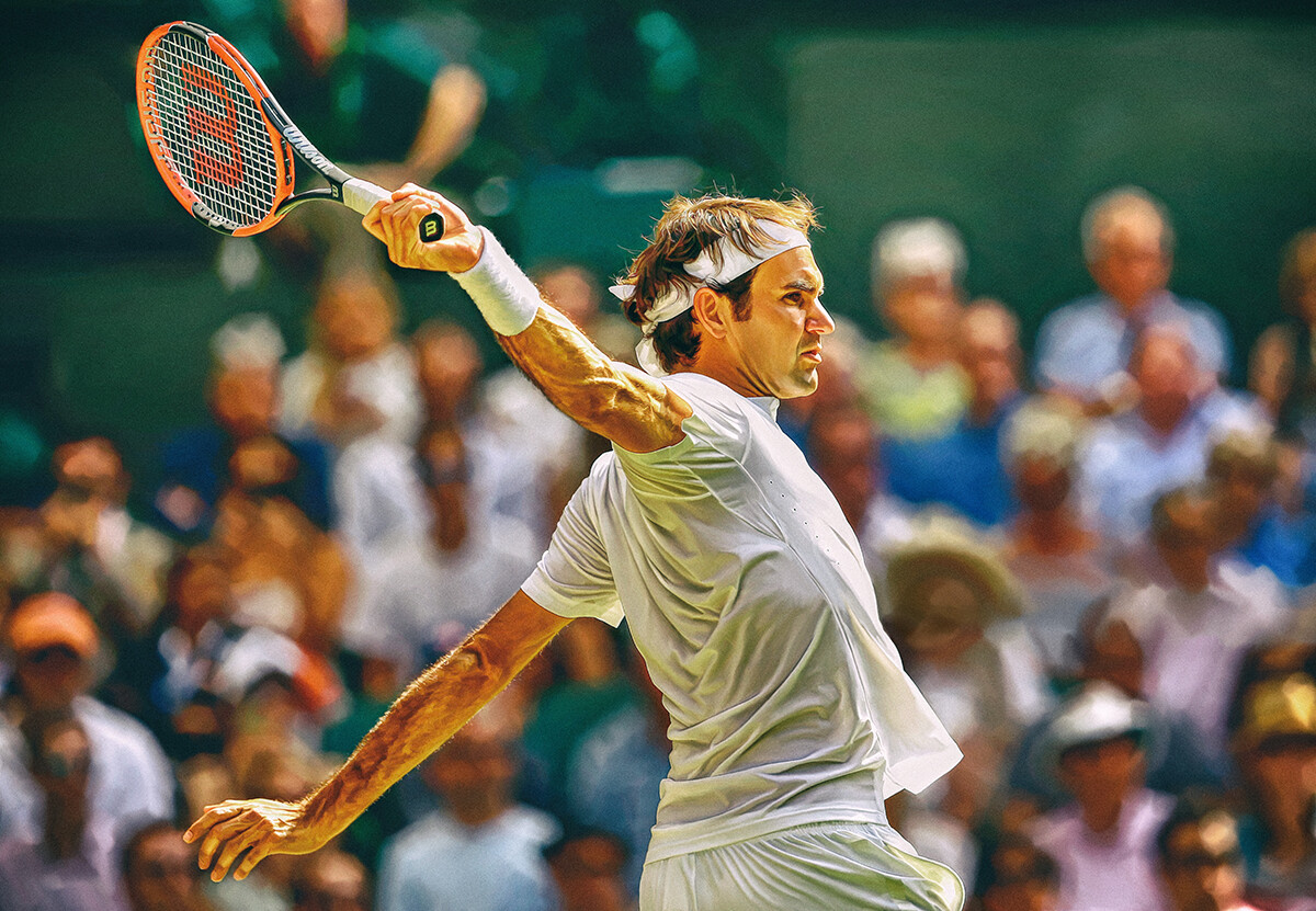 Sam Brannan - Roger Federer Wimbledon 2015. digital artwork print ...