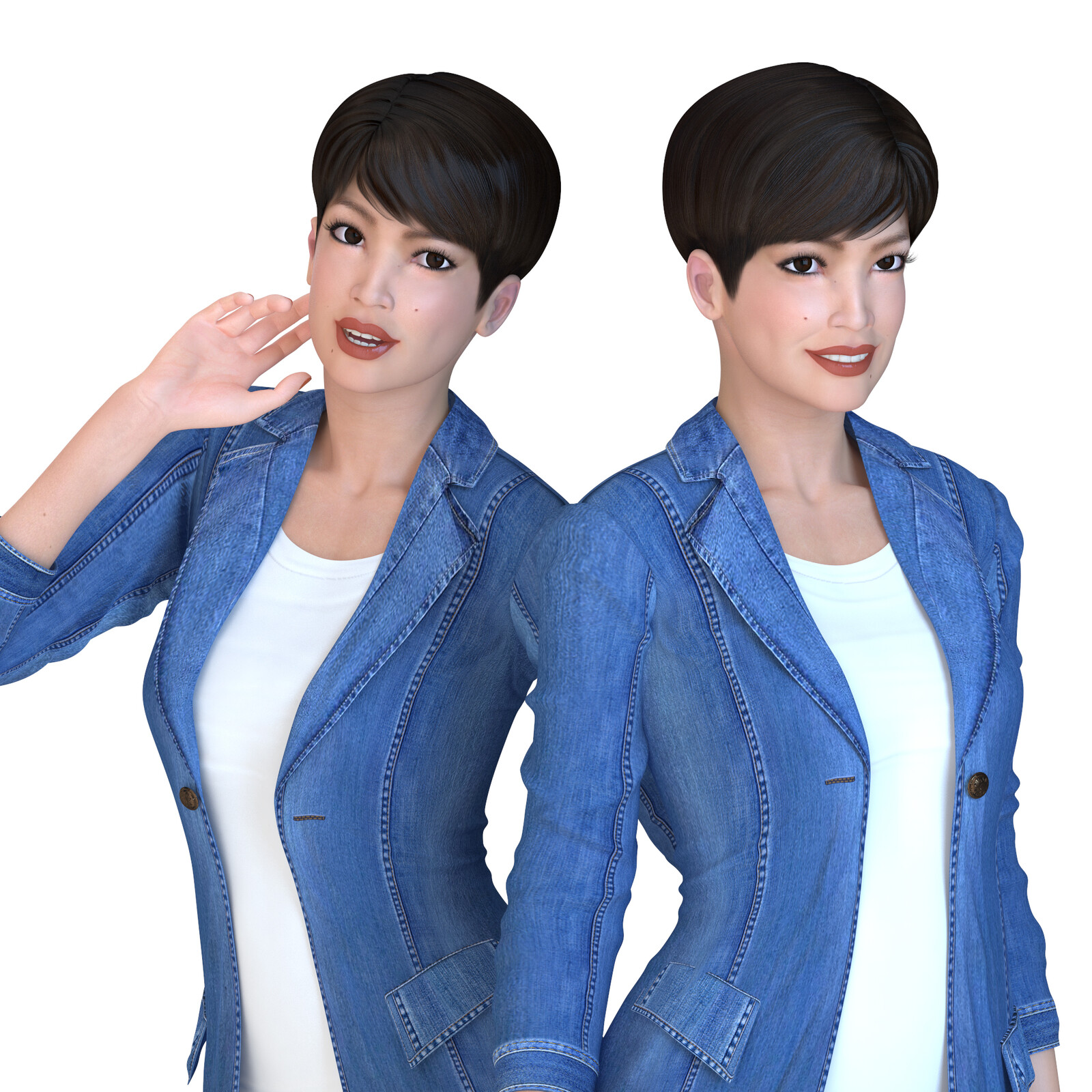 Zaryana Nefedova - medium poly 3d model of an Asian woman.