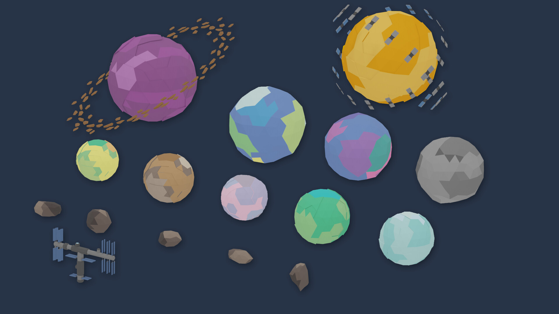 ArtStation - LowPoly Planets