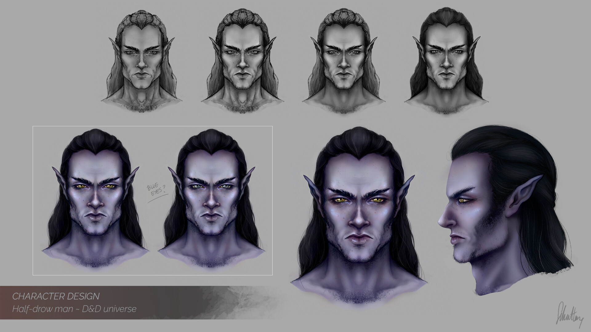 ArtStation - Half-drow man KHAENDIR