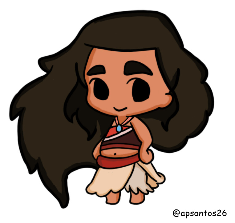 how to draw chibi moana