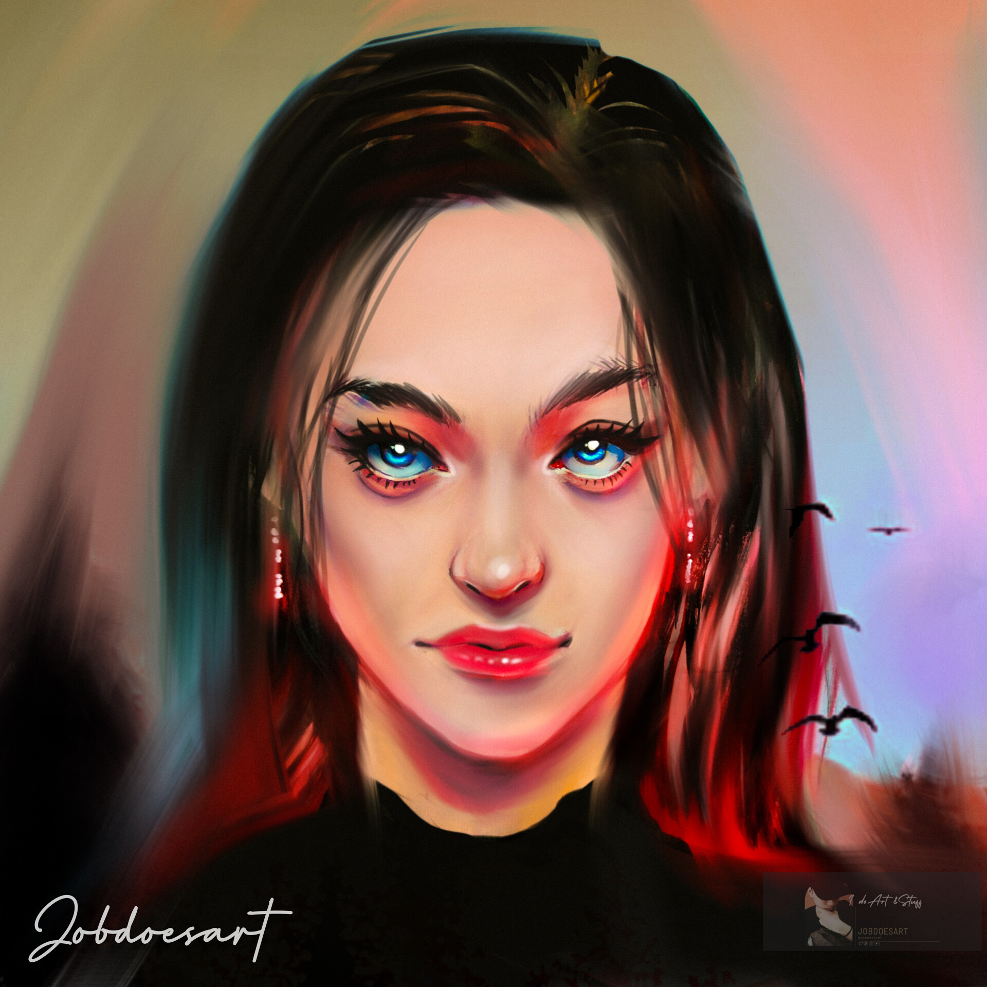 ArtStation - 🎨Portrait Study #14. Watercolor on Scratch paper (8 x 12 ...