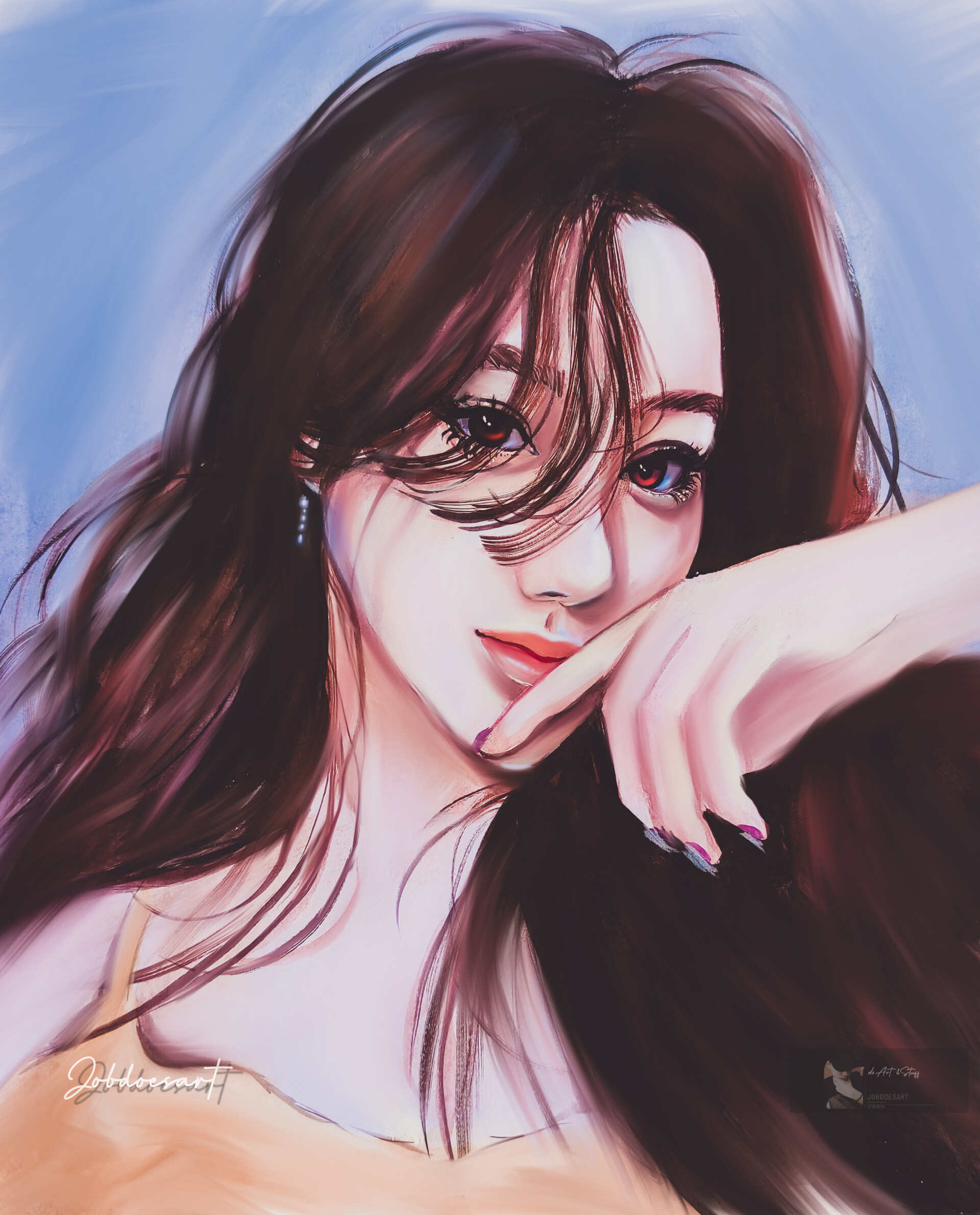 ArtStation - 🎨Portrait Study #17. Watercolor on Scratch paper (8 x 12 ...