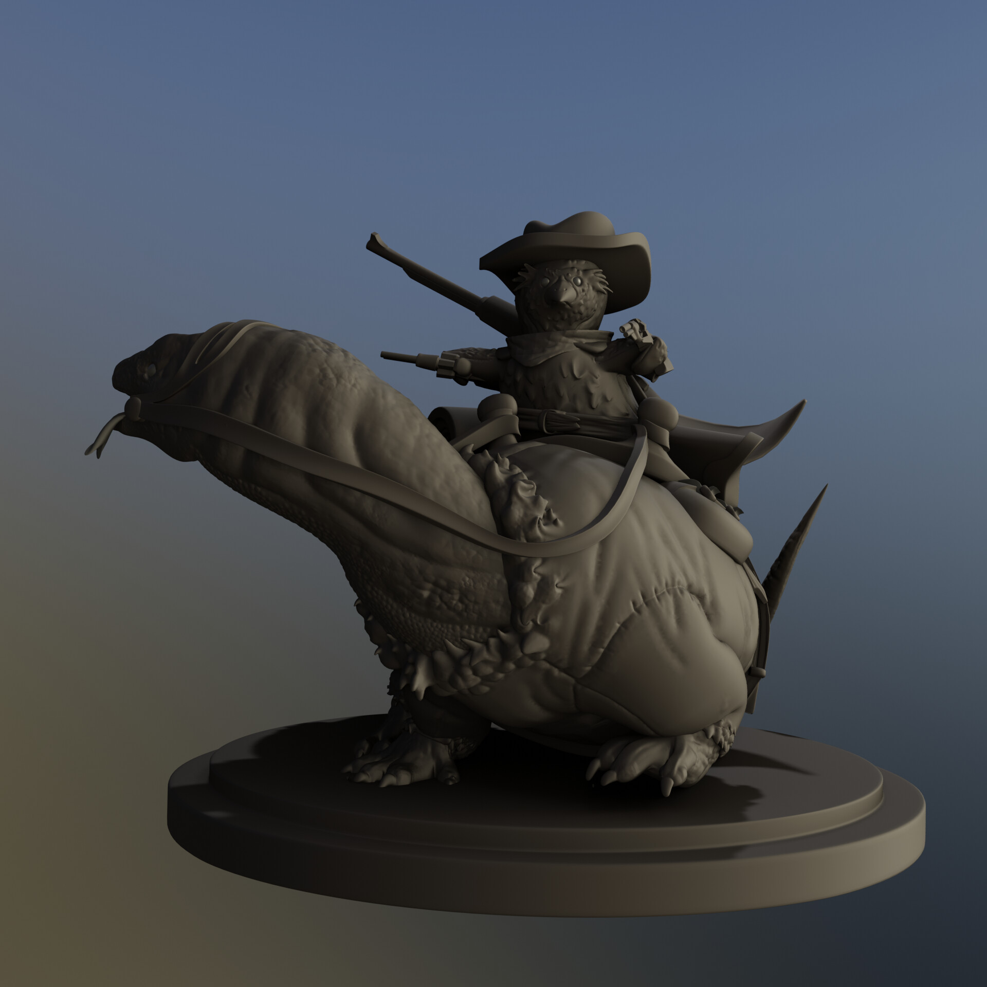 ArtStation - Gunther, the gunslinging penquin