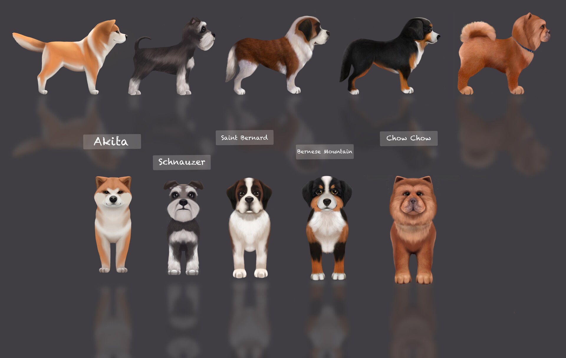 ArtStation - Animals illustration for 3D model