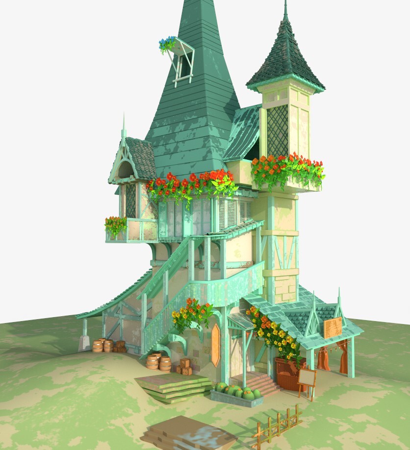 ArtStation - Ghibli style texture practice