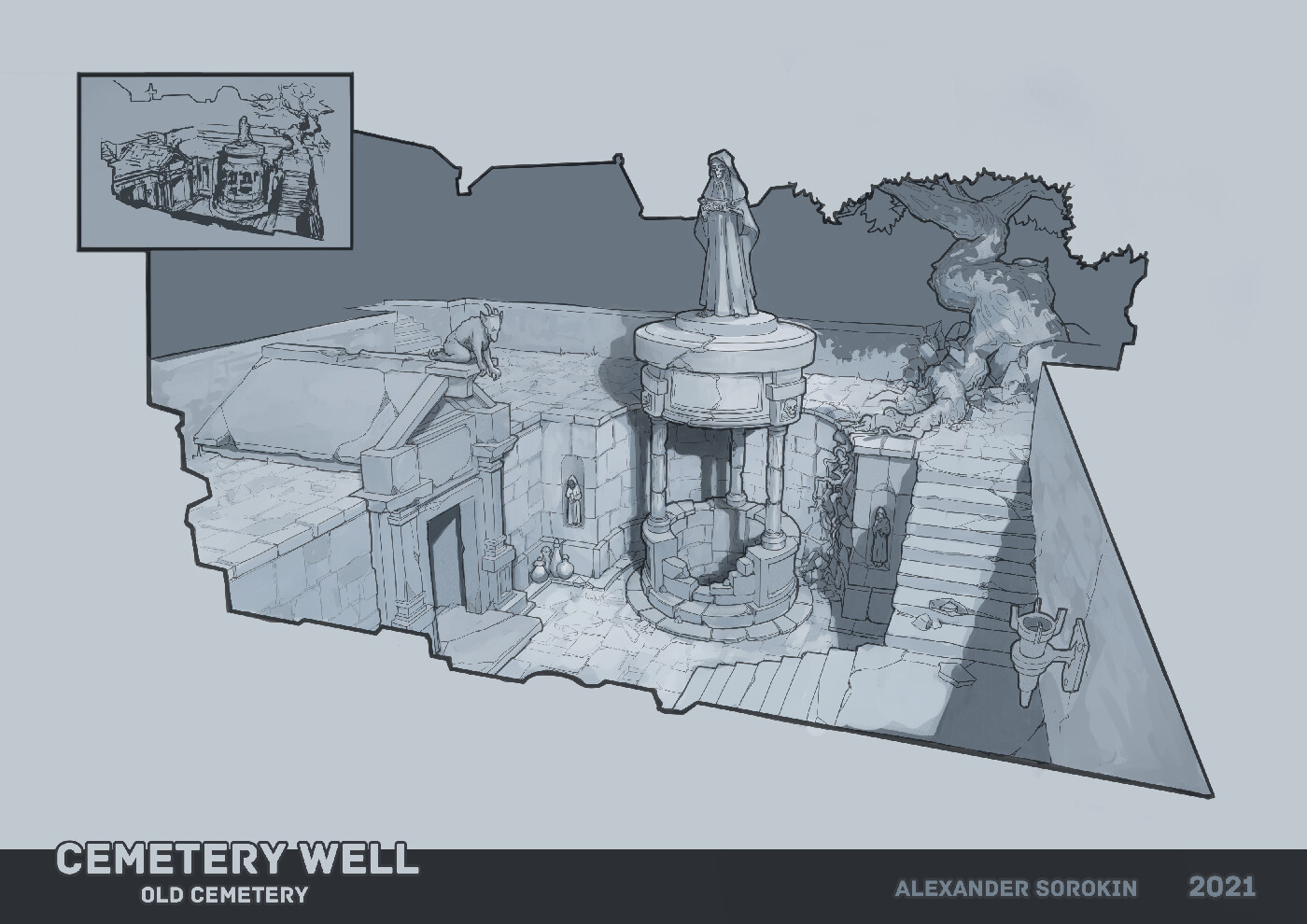 ArtStation - Cemetery well