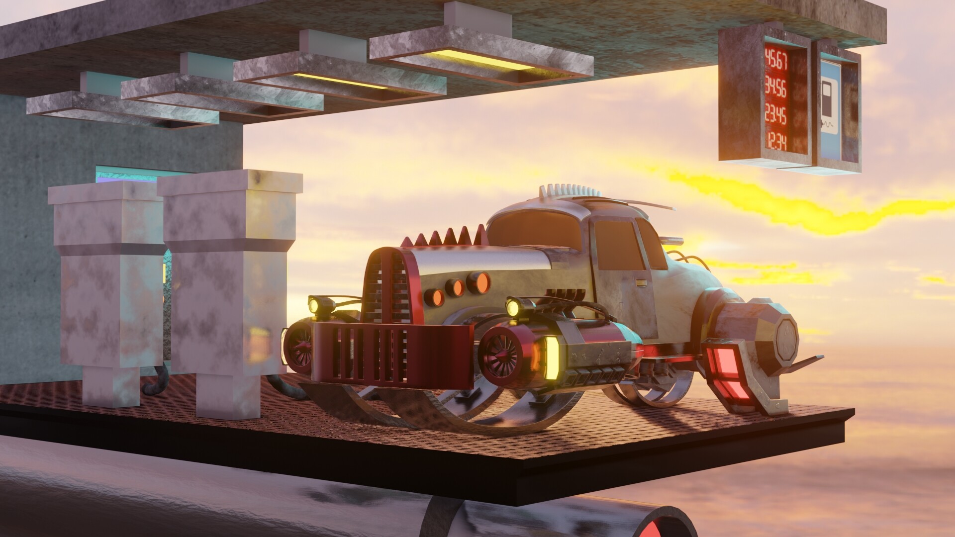 ArtStation - Retro future car punk