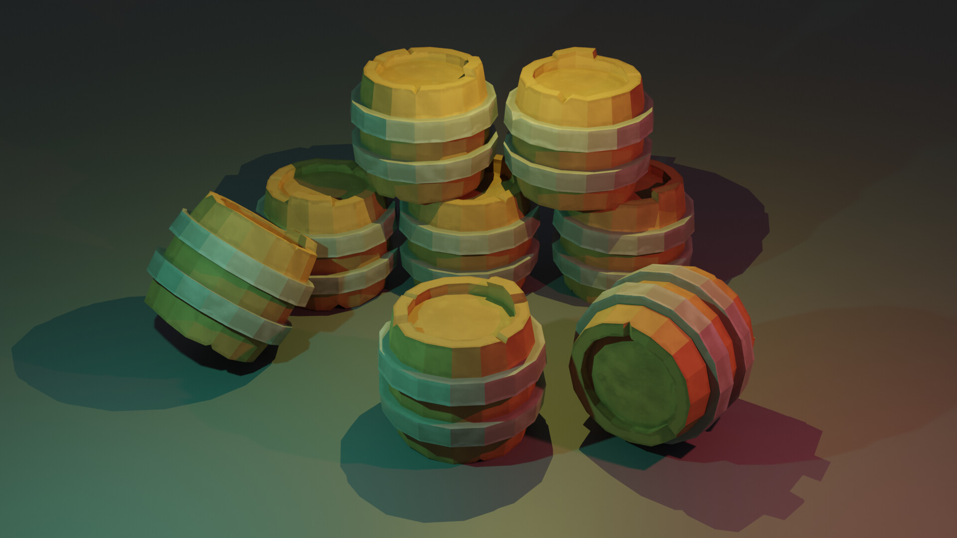 cosmic wonder - Barrels low poly