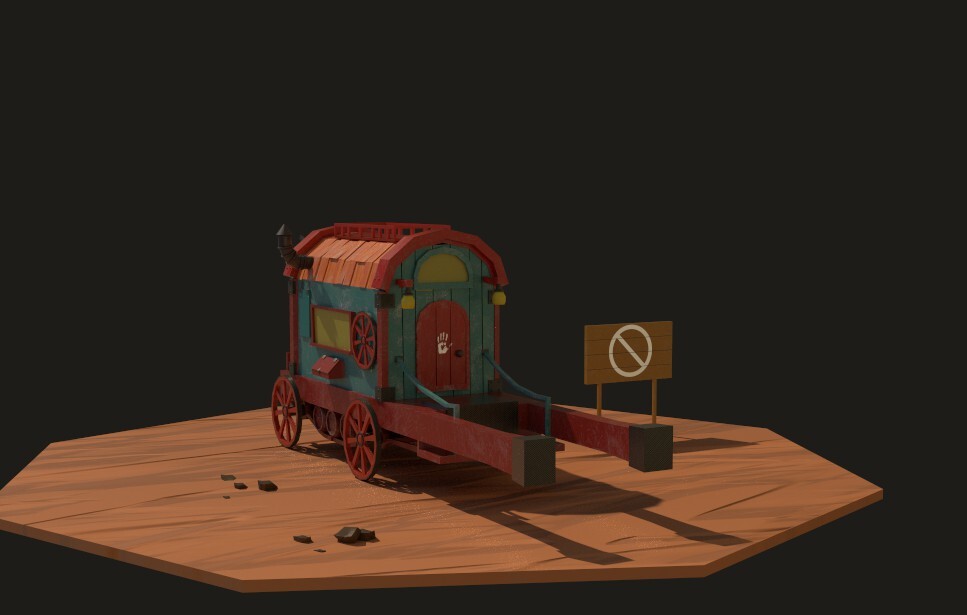 ArtStation - Carriage wagon Low poly
