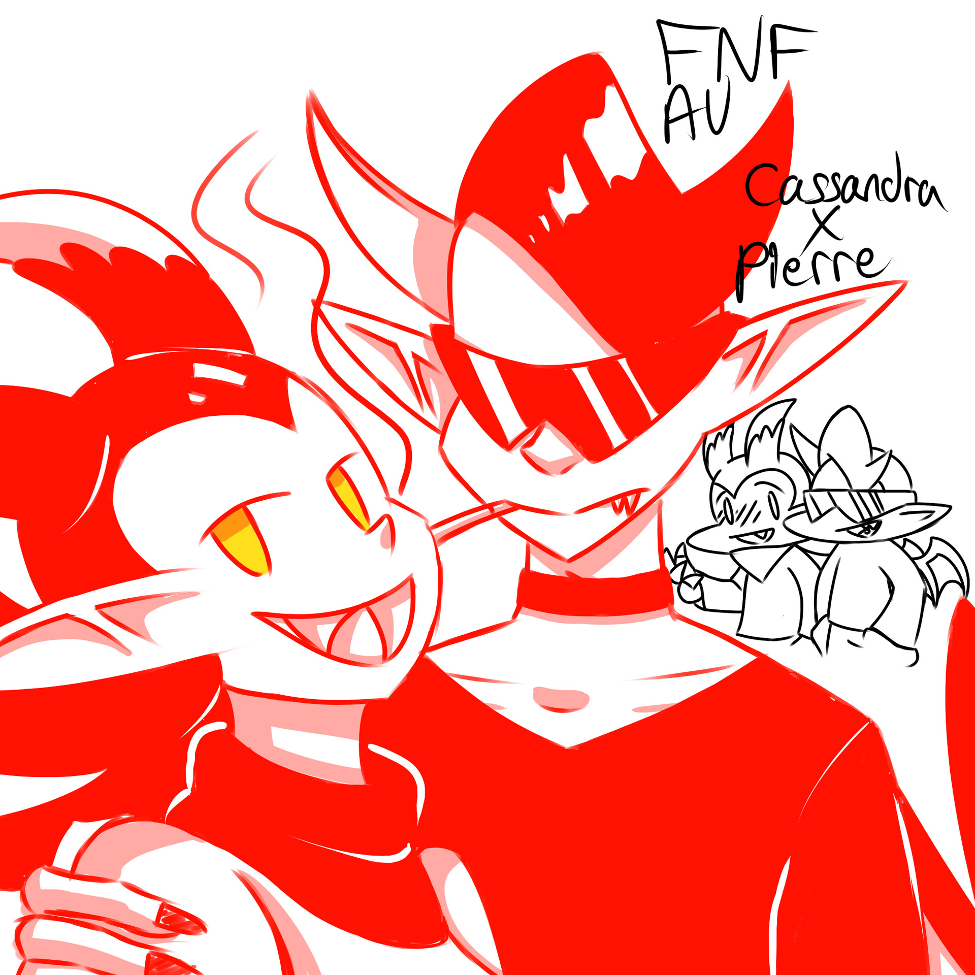 Renee Cranford - FNF AU: Cassandra and Pierre doodles 2
