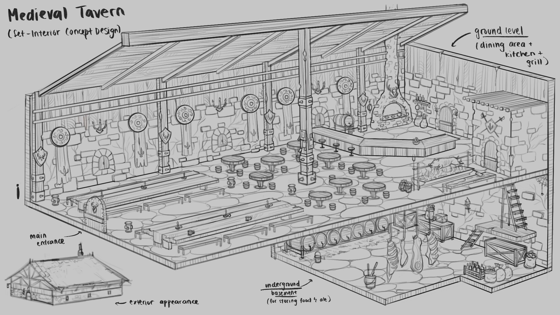 Nadya Budiawan - Medieval Tavern Set Interior Concept Design