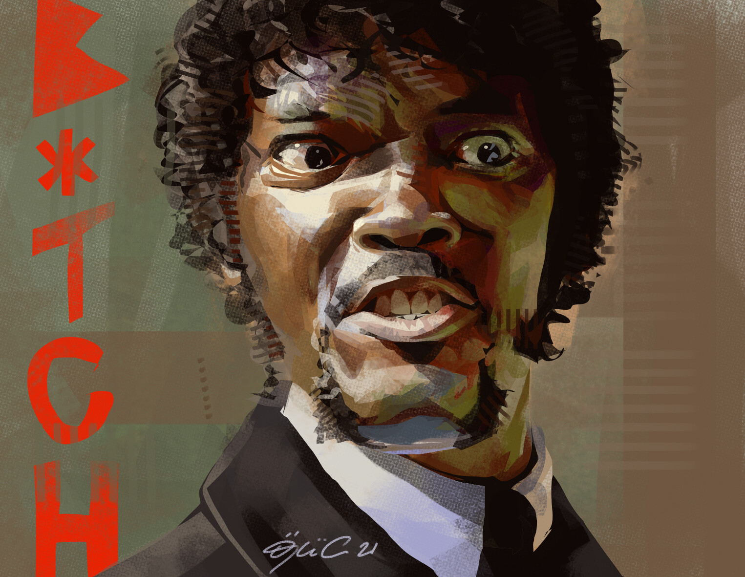 ArtStation - Concept Painting of Samuel L. Jackson with process
