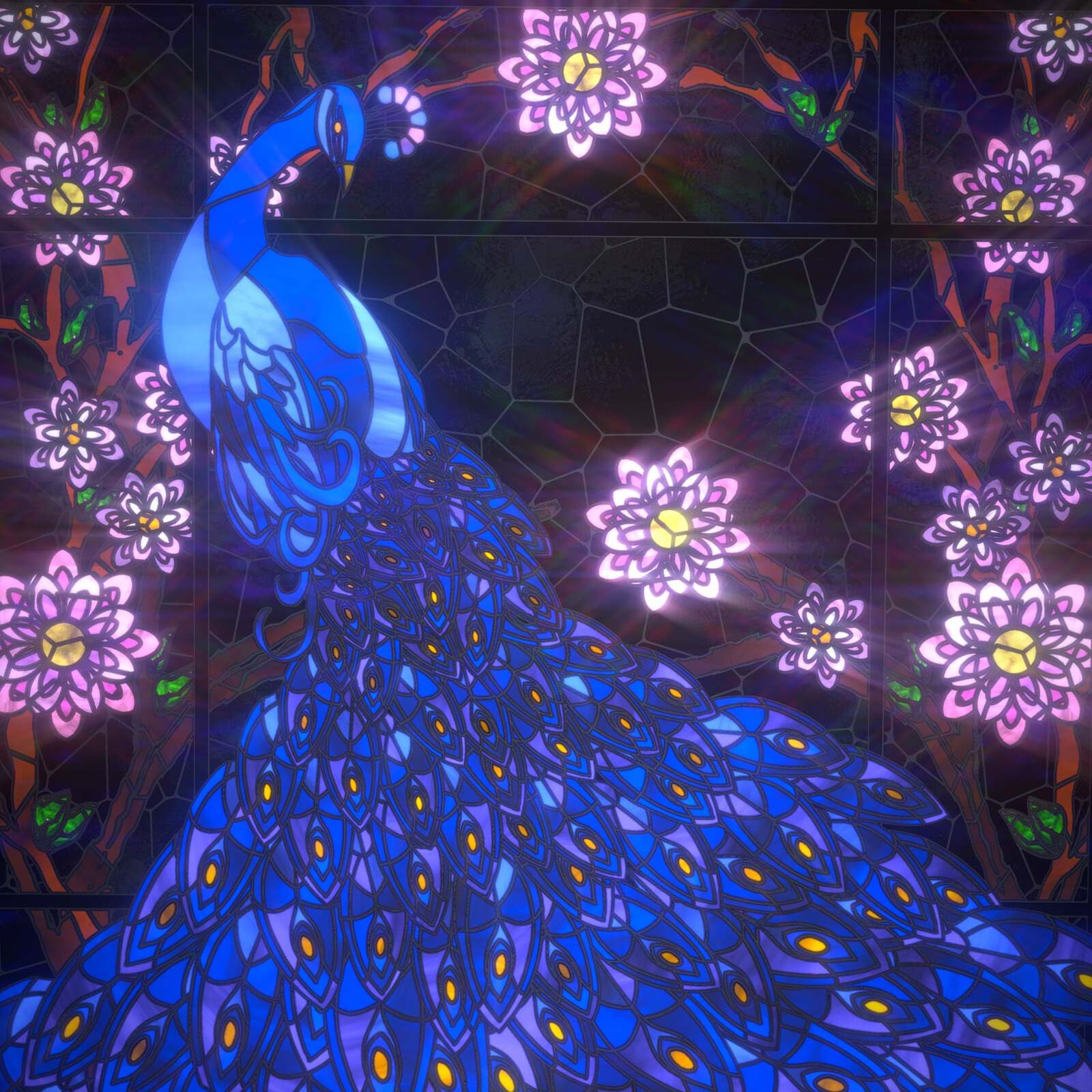 Manon Devaux - Peacock shaped stained glass