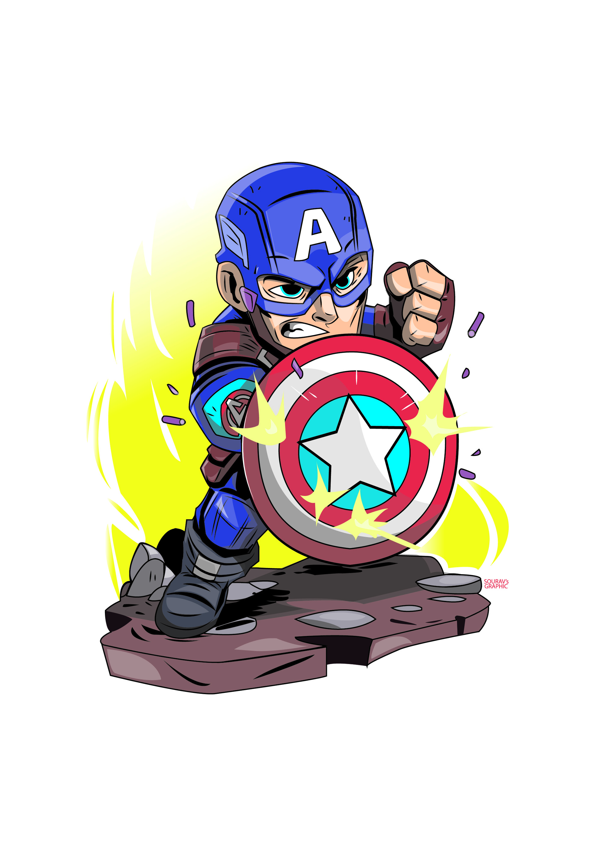 how to draw chibi captain america infinity war