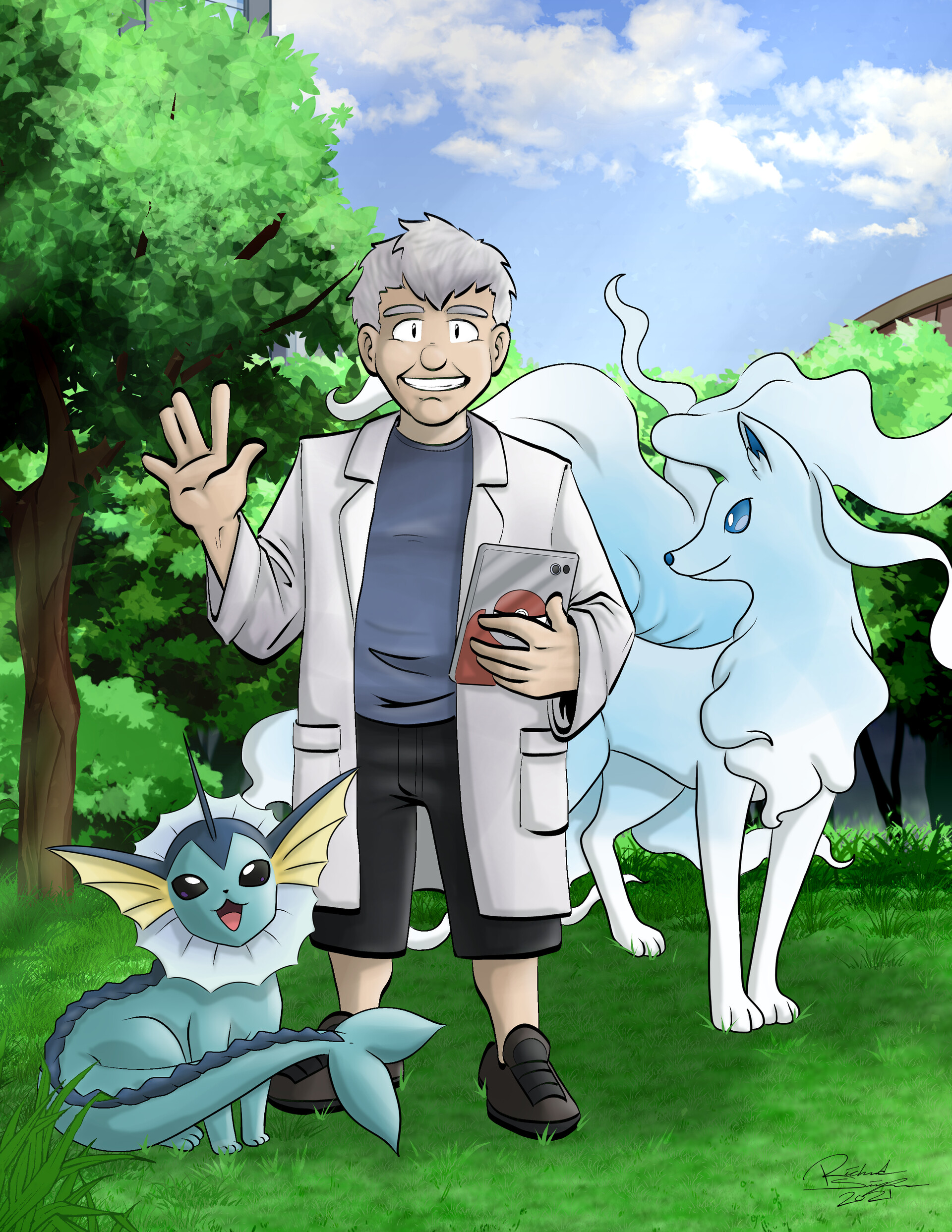 ArtStation - Pokemon Professor Commission