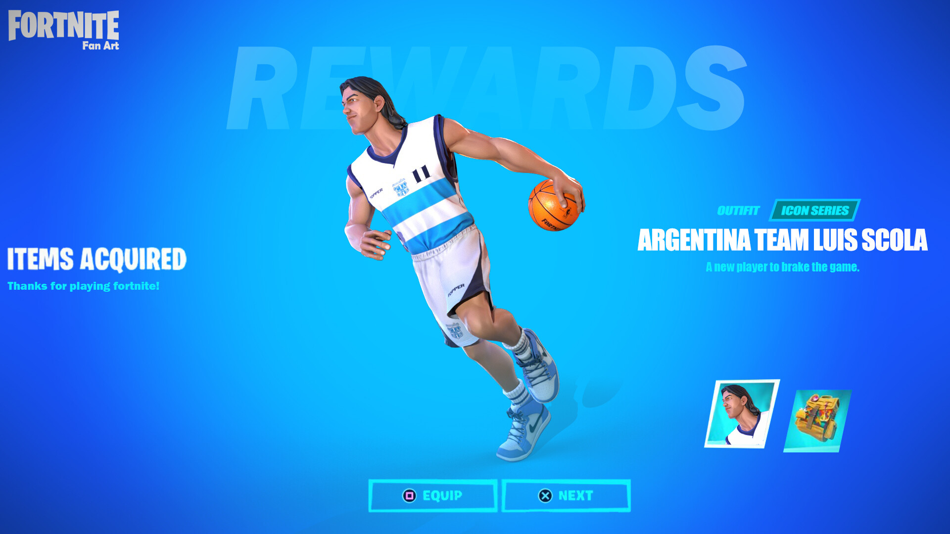 Daniel Argudo Villalba - Luis Scola - Fortnite Fan Art