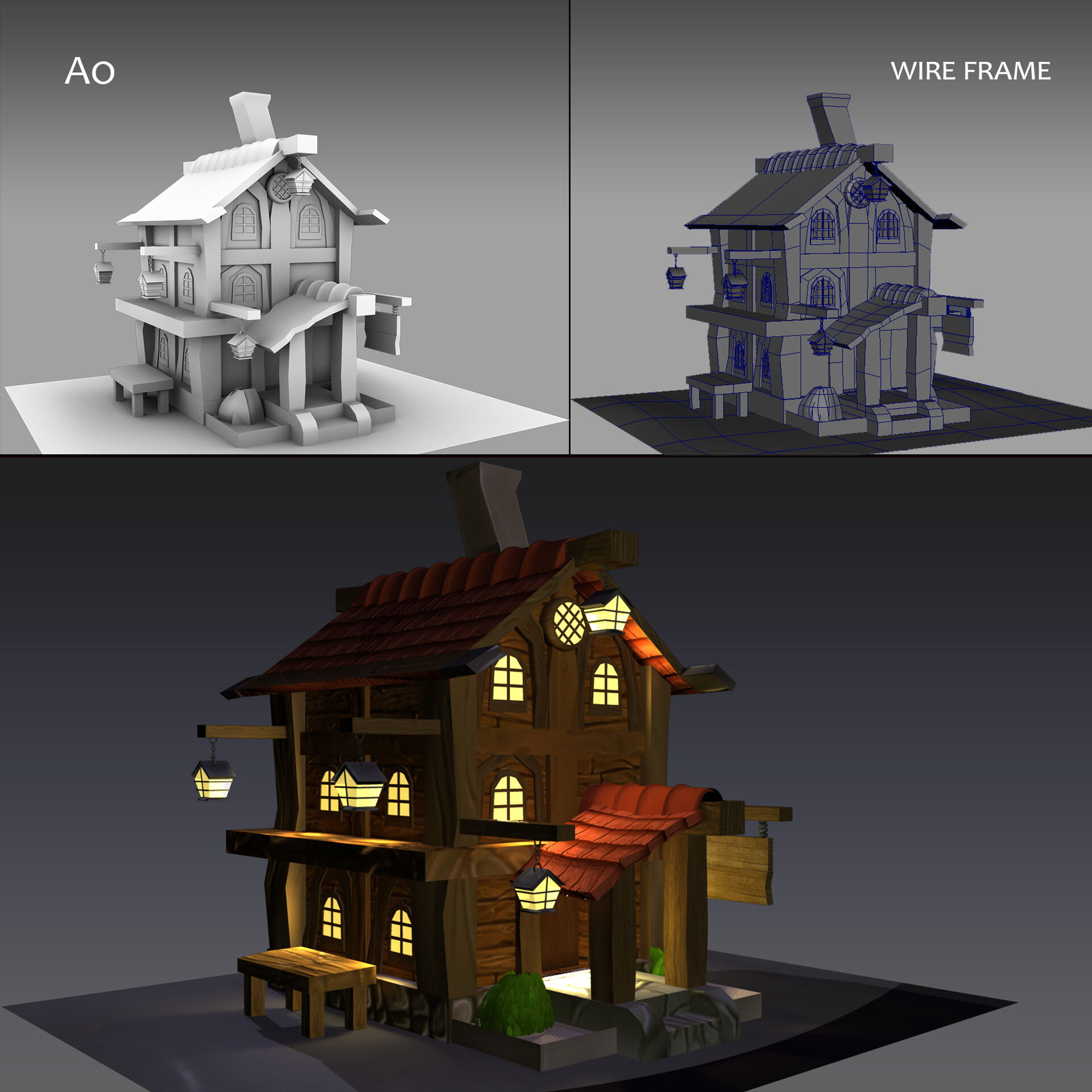 ArtStation - Low poly Tavern