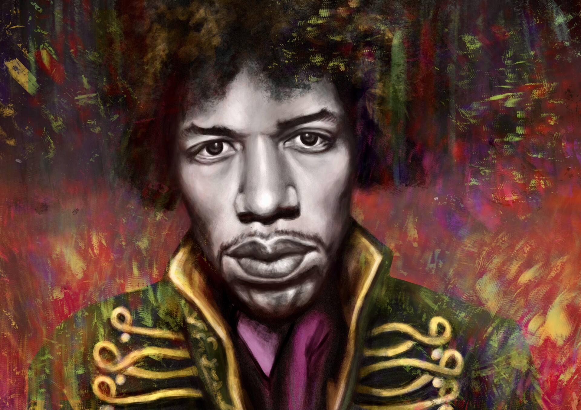 ArtStation - Jimi Hendrix Portrait