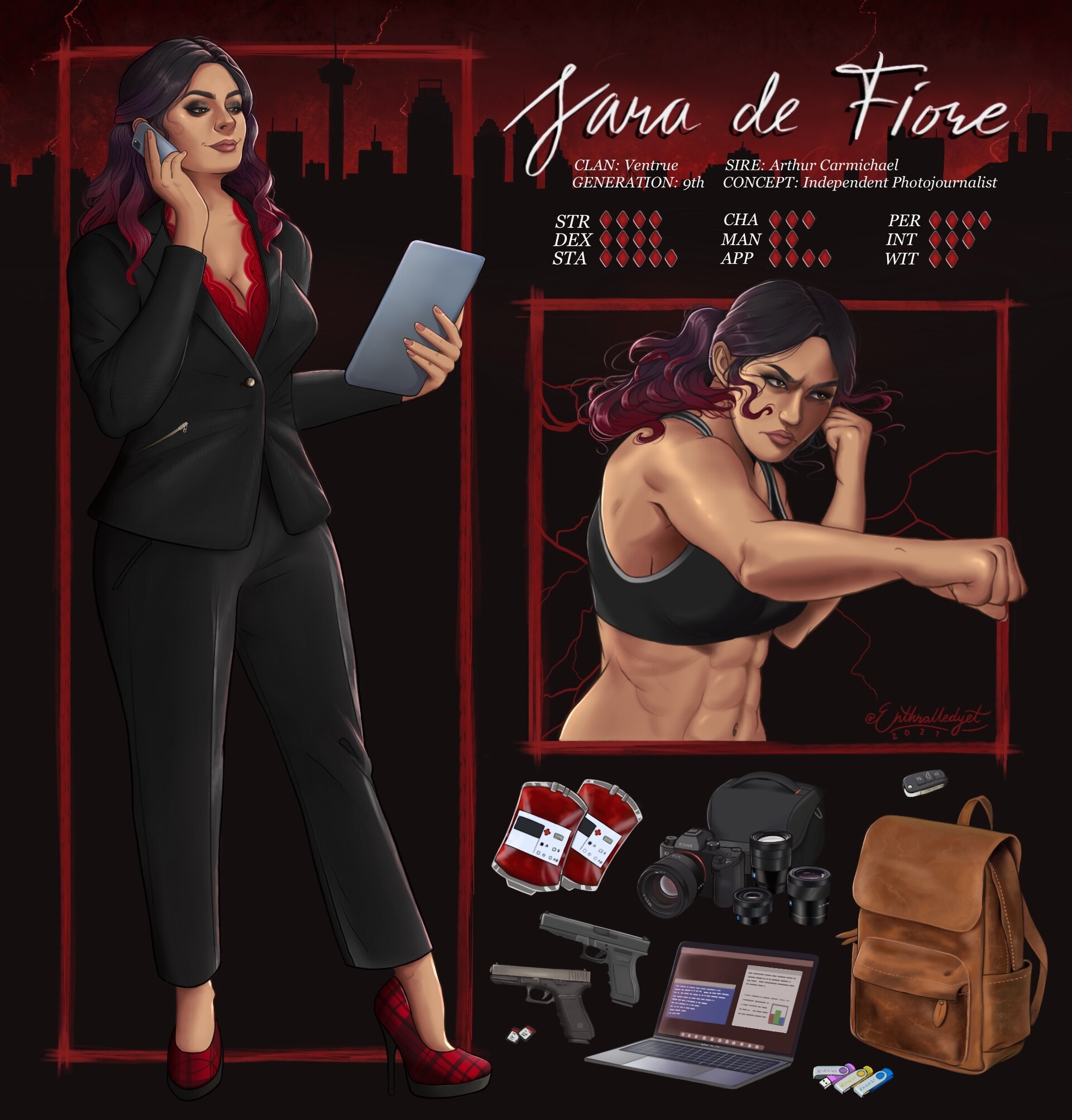 ArtStation - Character Reference Sheet - Sara (vampire)