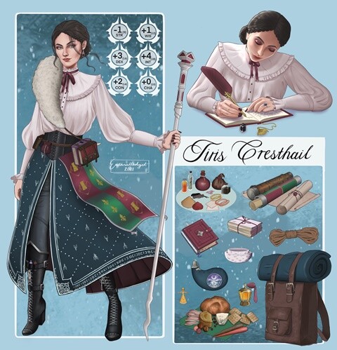 ArtStation - Character Reference Sheet - Tiris (Wizard)