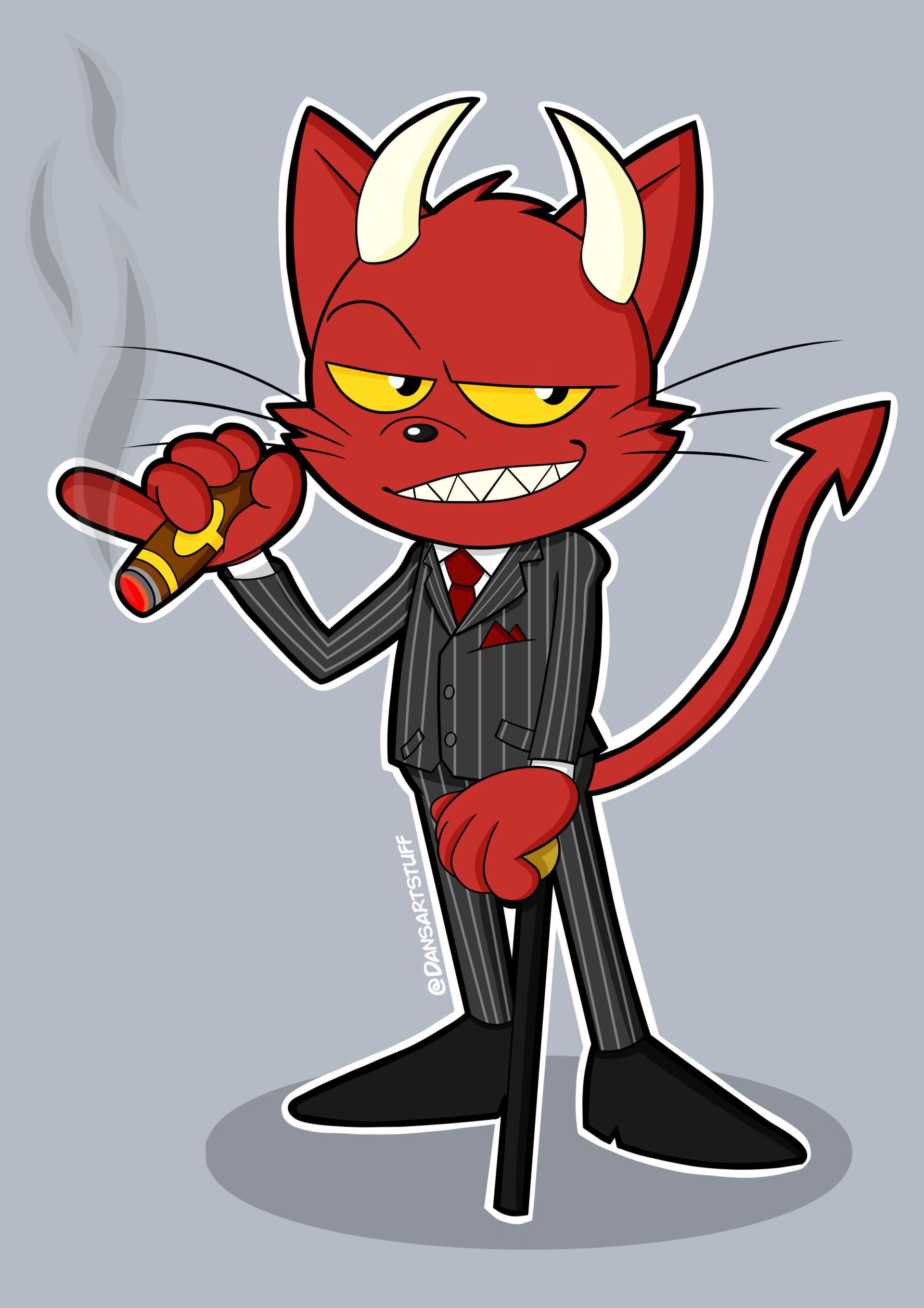 satan cat cartoon