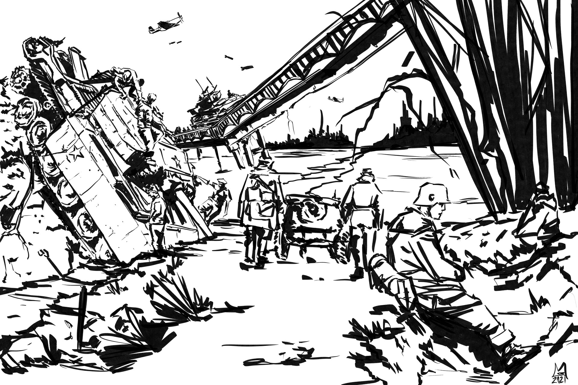 ArtStation - warzone sketch