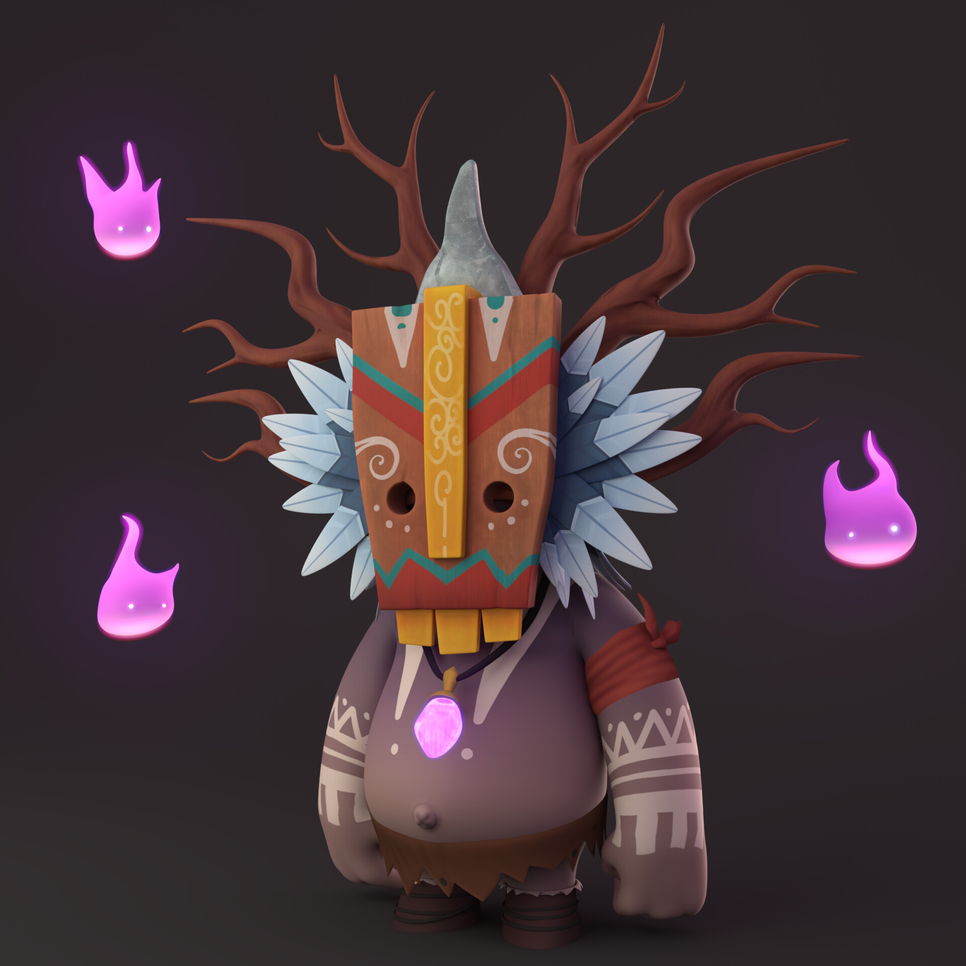 ArtStation - 3D Character Forest Tiki Warrior