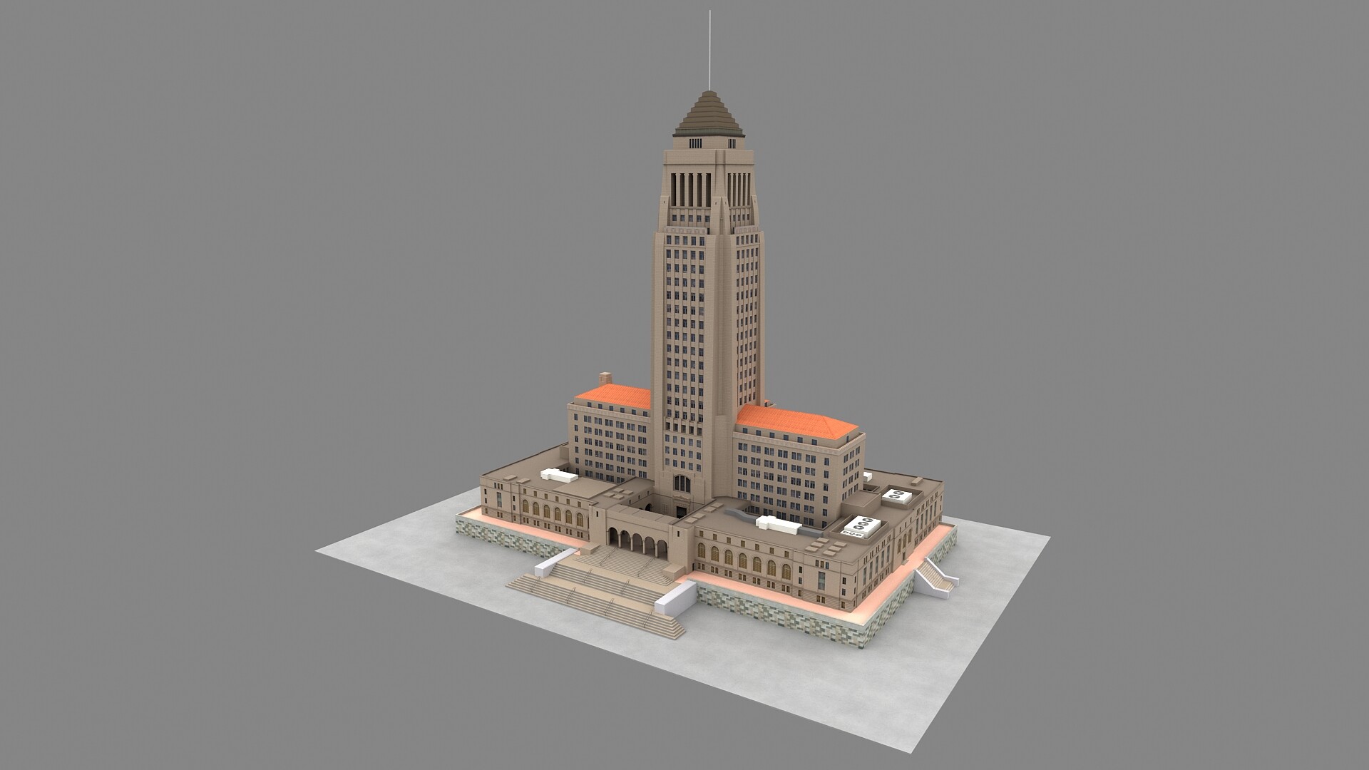 ArtStation - Los Angeles City Hall 3d Model