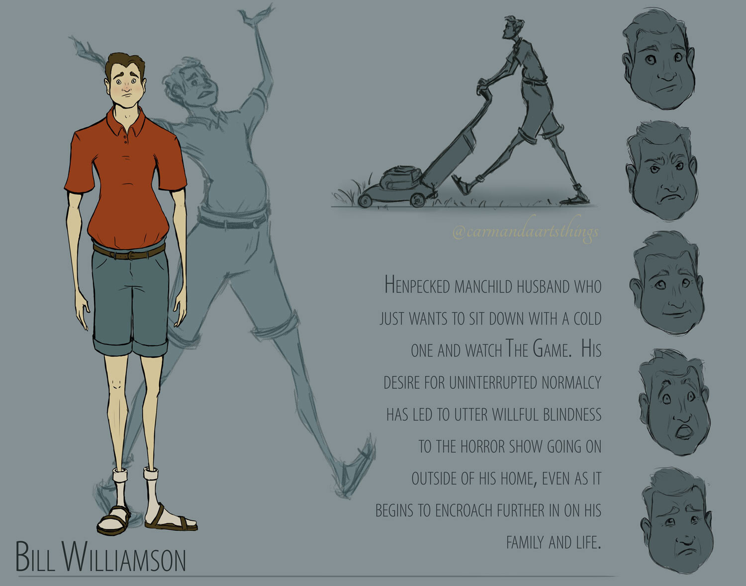 ArtStation - Eldritch Sitcom- Dad Concept and Comic First Page