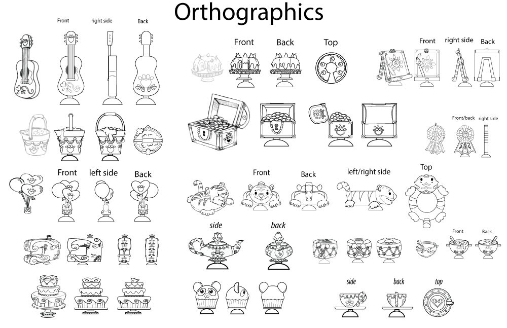 ArtStation - Orthographics- control art - small figurines- toy design