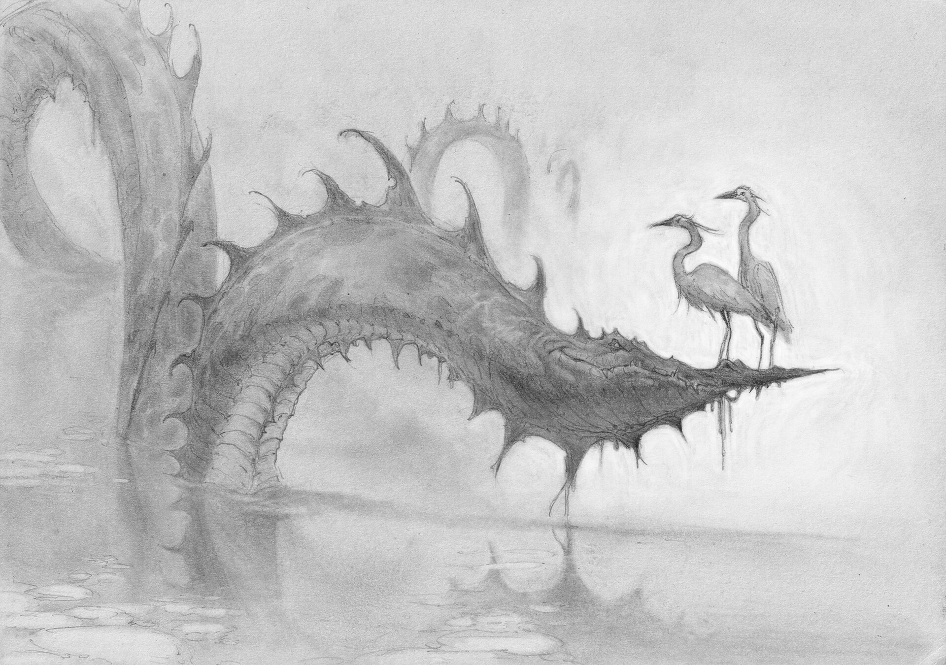 Moon Serpent by Justin Gerard : ImaginaryLeviathans