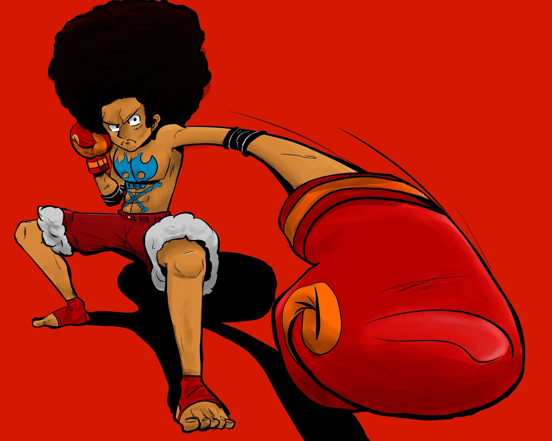 luffy afro