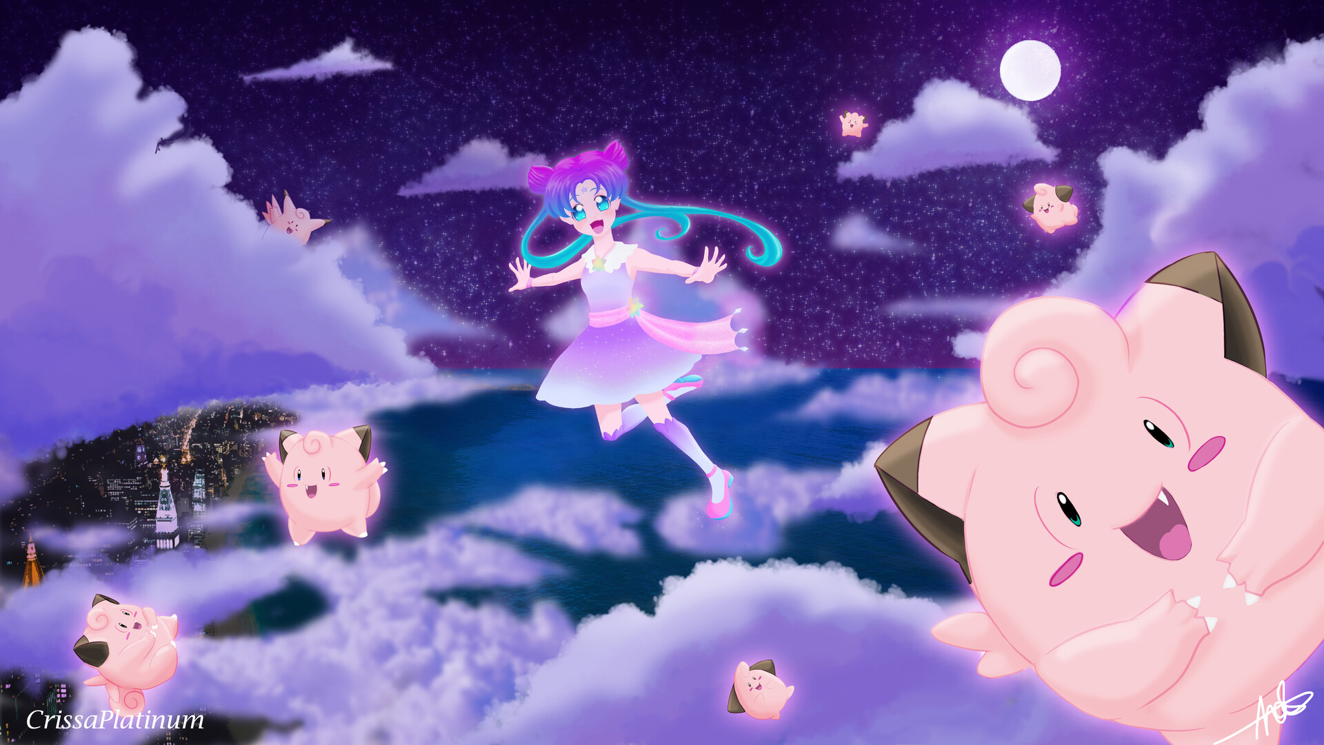 ArtStation - Flying with clefairy