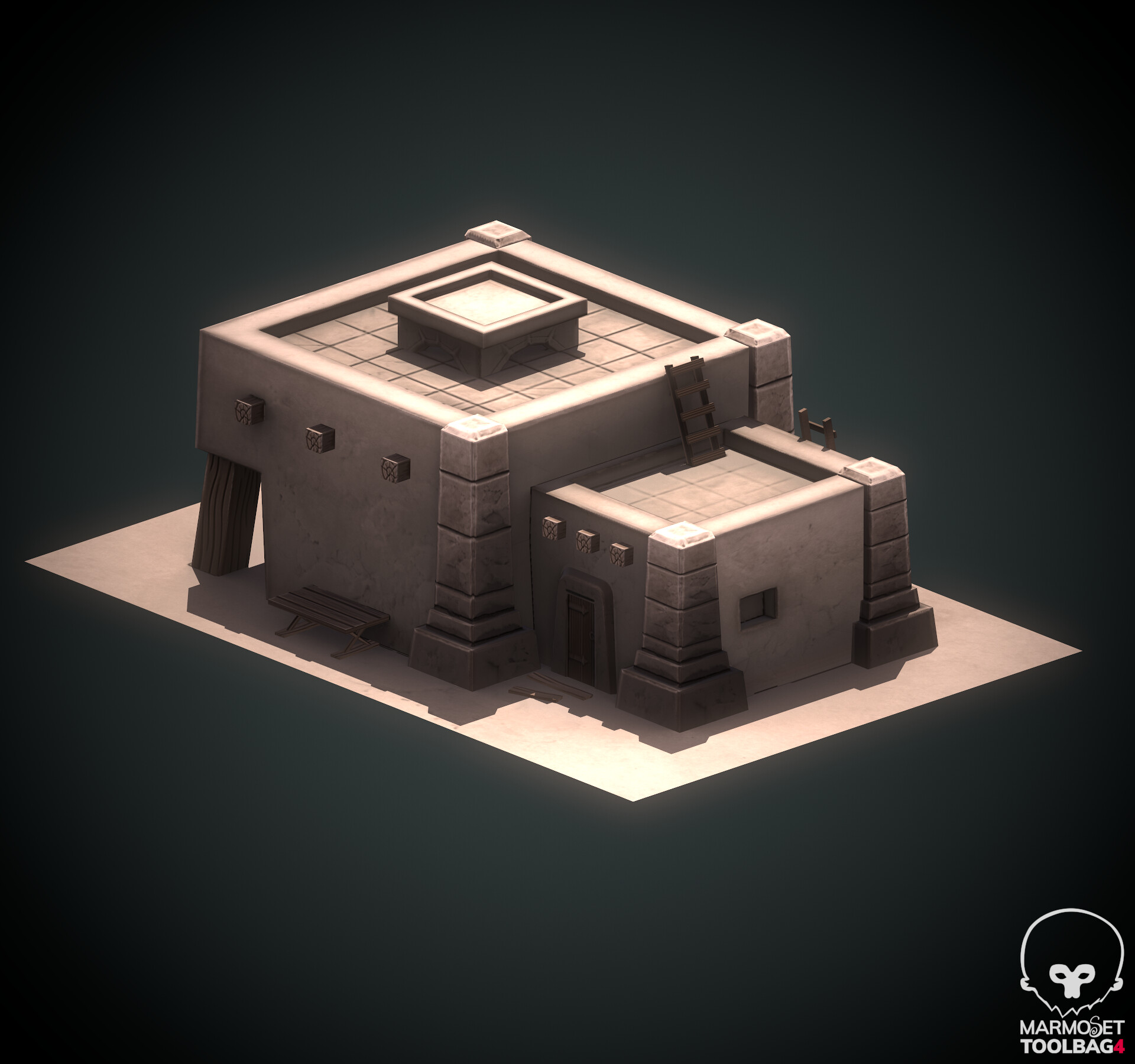 ArtStation - Stylized Desert House.