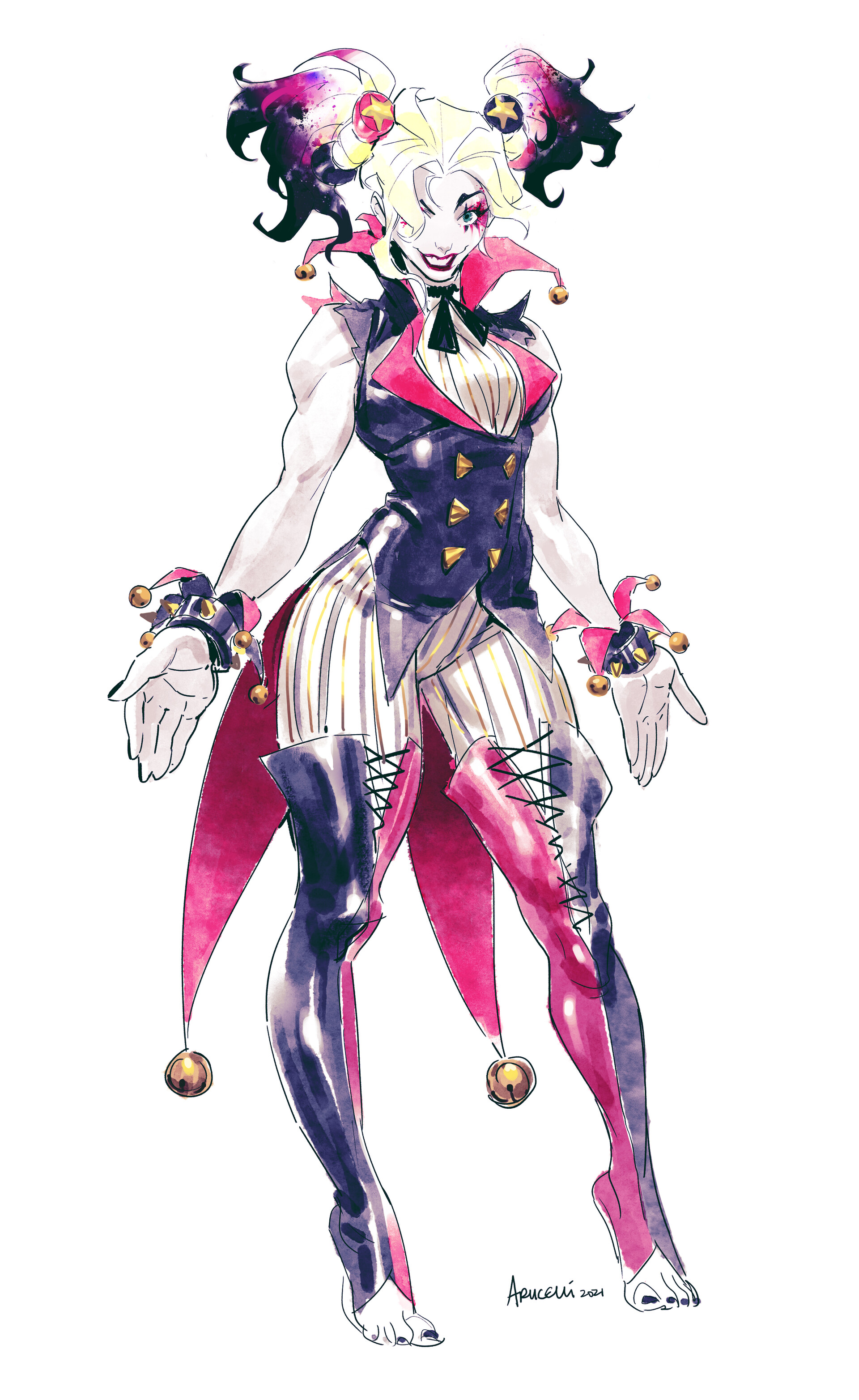 how to draw harley quinn logo