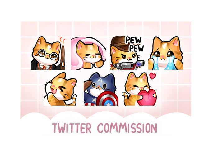 ArtStation - Cat twitch emotes, cosy cat emote, harry potter cat emote ...