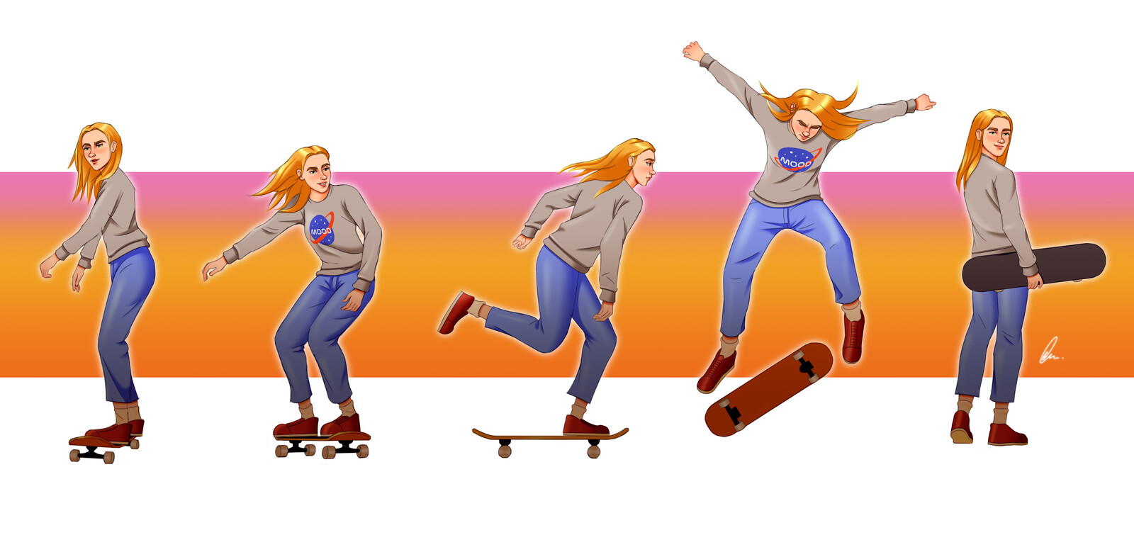 brintc - Skateboarder OC Concept Poses