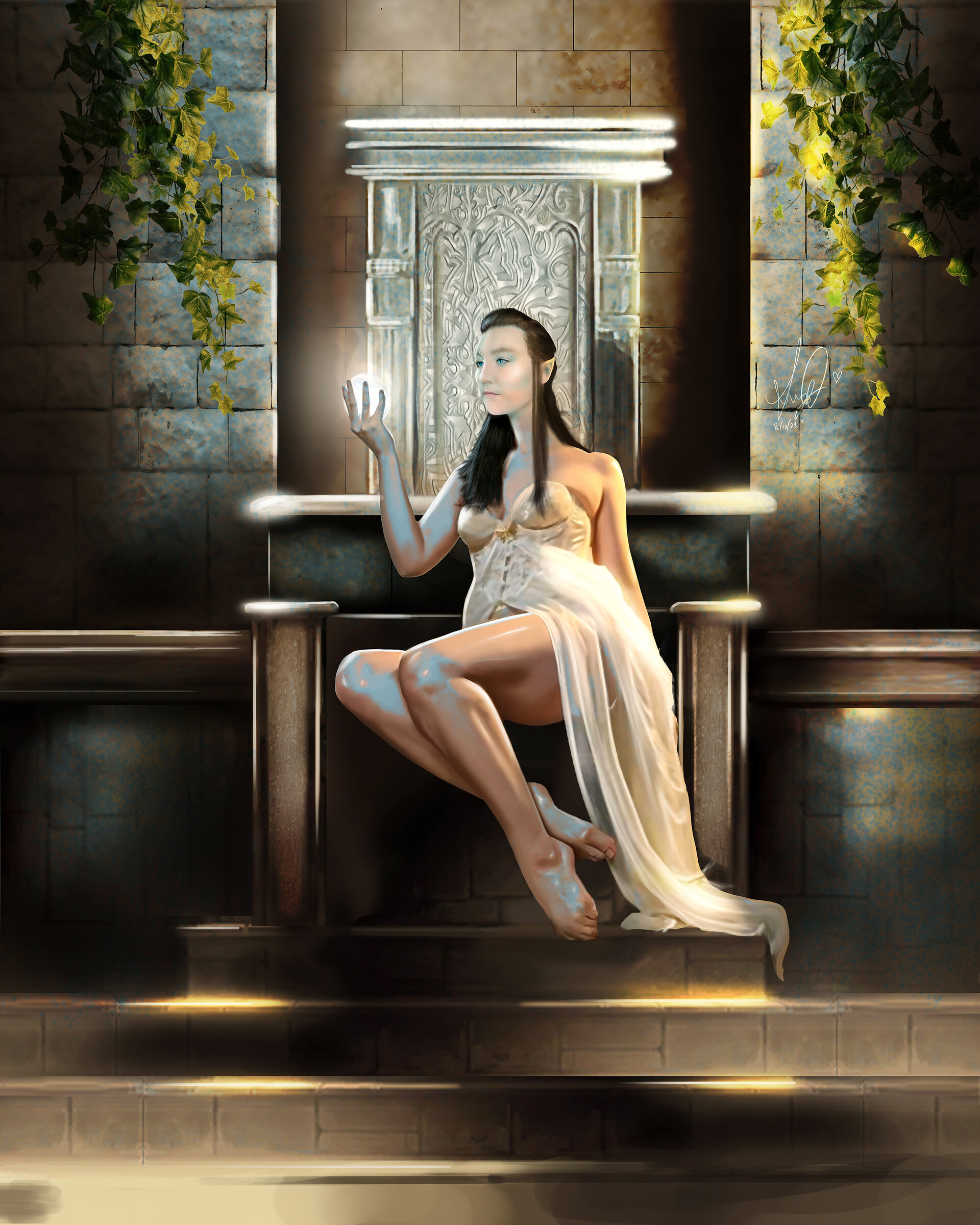 Untamed Draws - Elf Maiden with Arken Stone (Inspired by LOTR DnD)