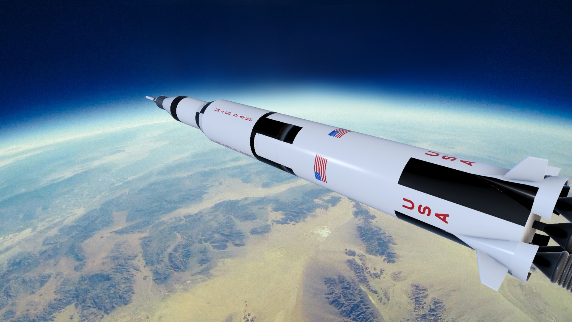 ArtStation - Saturn V into Space