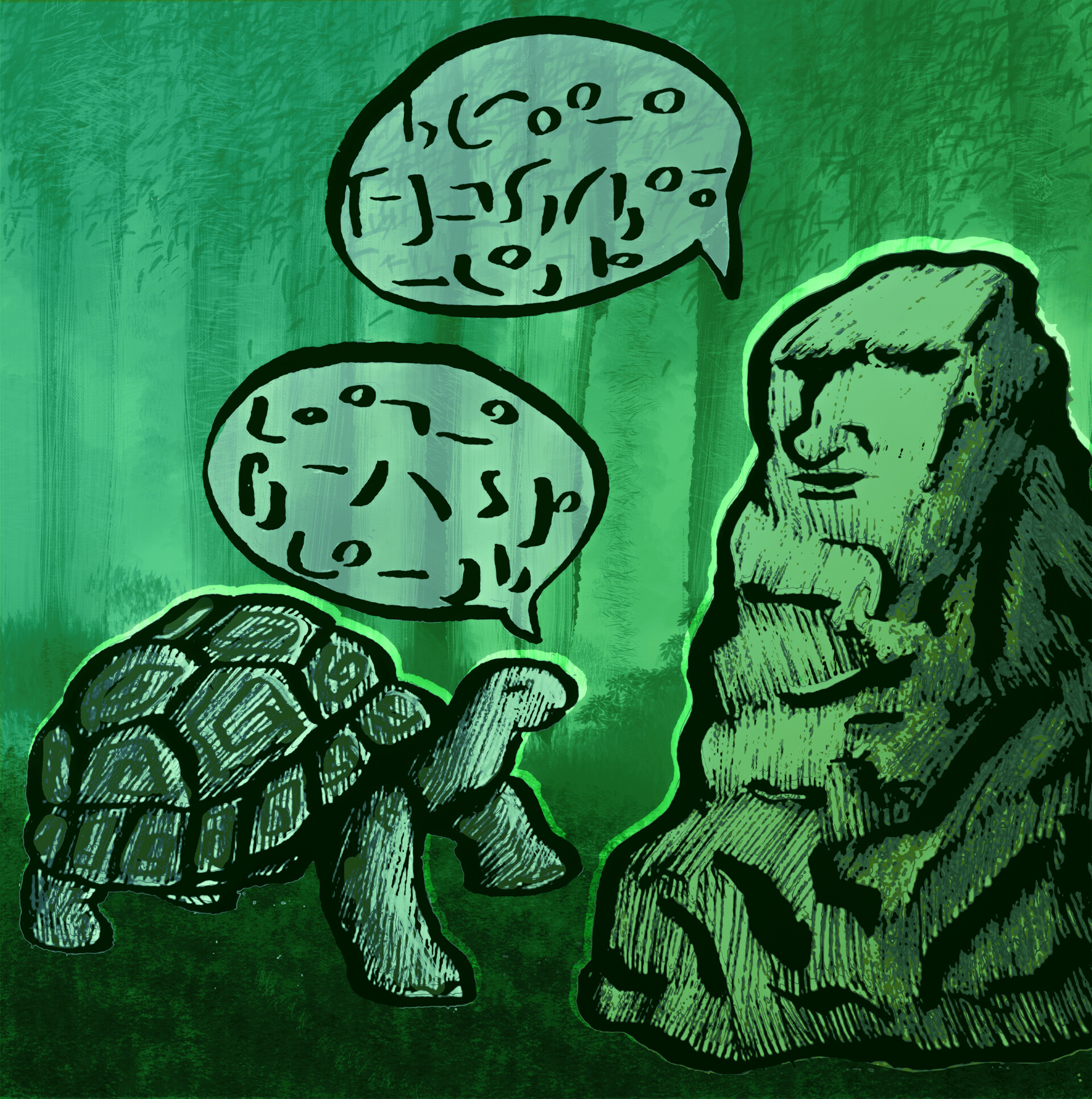 ArtStation - Turtle and a Stone having a discussion