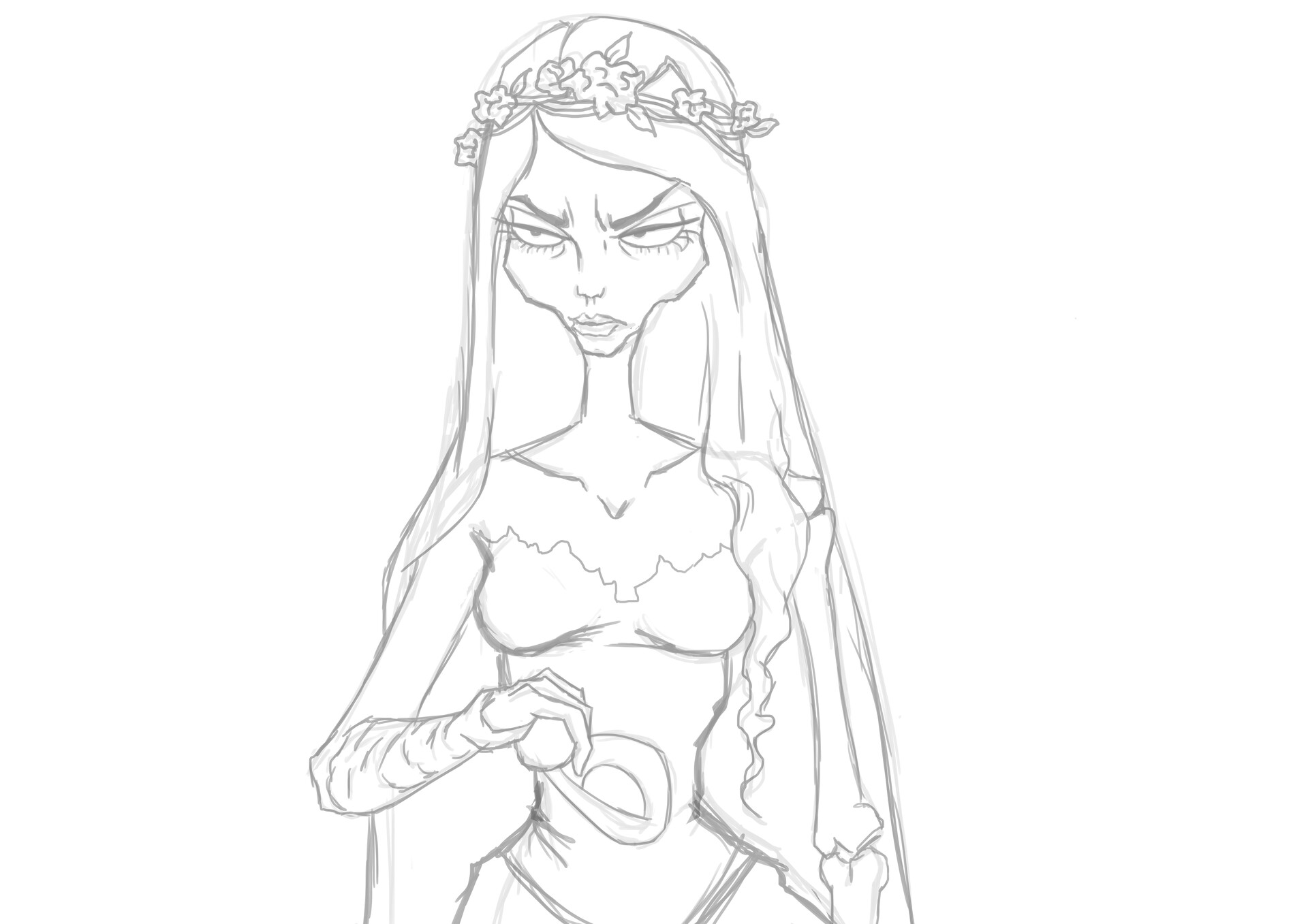emily corpse bride coloring pages