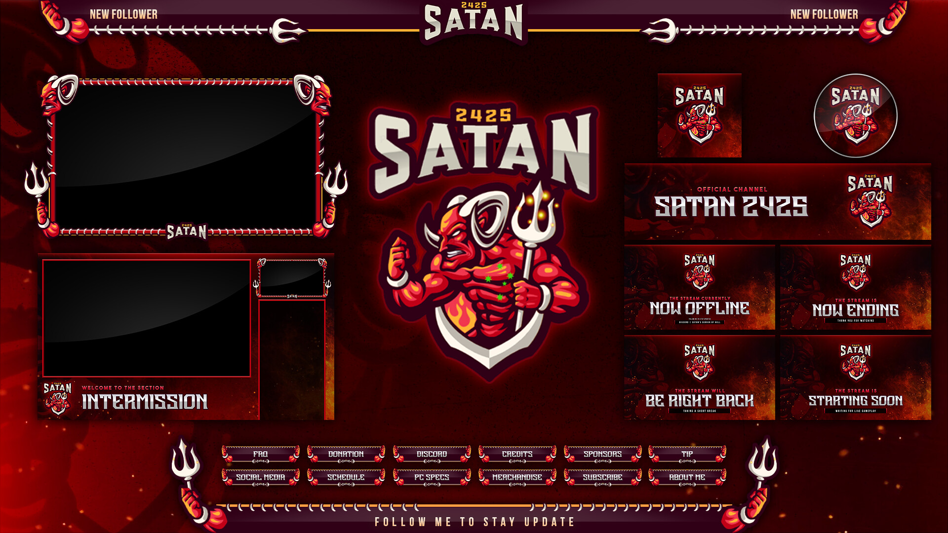 ArtStation - Satan2425 STREAM PACK | Custom twitch Animated Twitch Overlay Stream Package